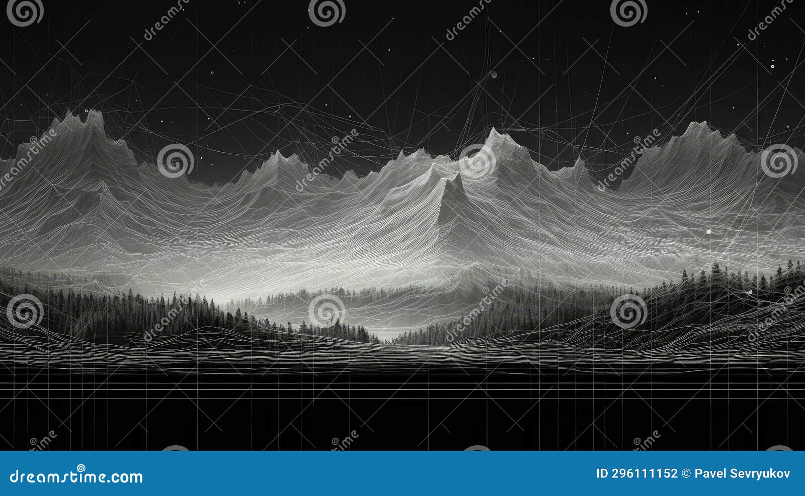 Mountain Wireframe Landscape Topographic Stock Illustration ...