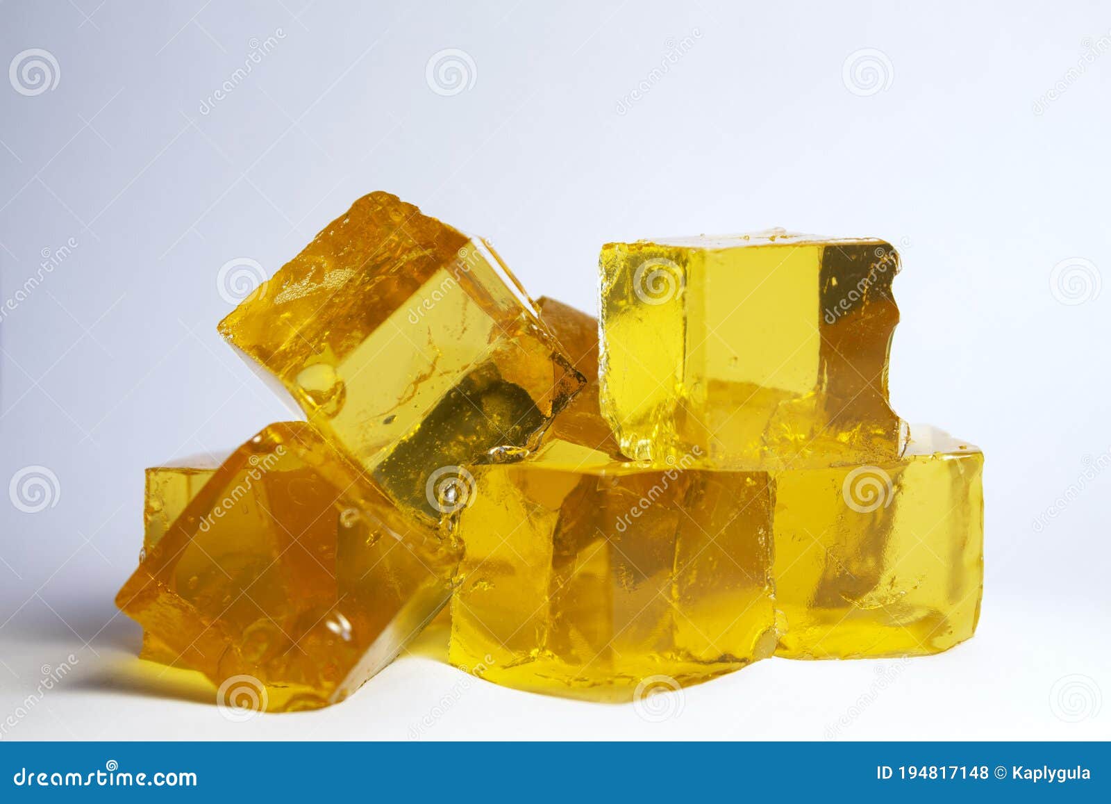 Mountain of Yellow Jelly Cubes Stock Photo - Image of white, kitchen ...