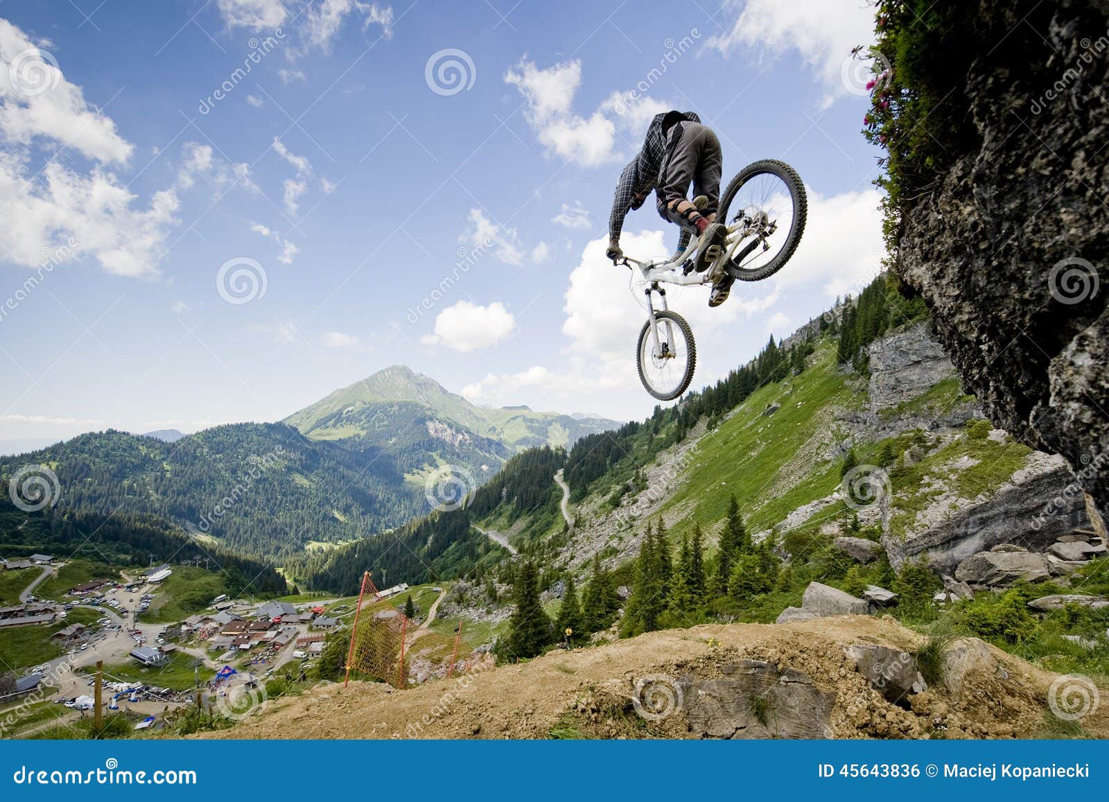 Mountainbiker Bike View Mountain Stock Photo - Image of biking, peaks ...