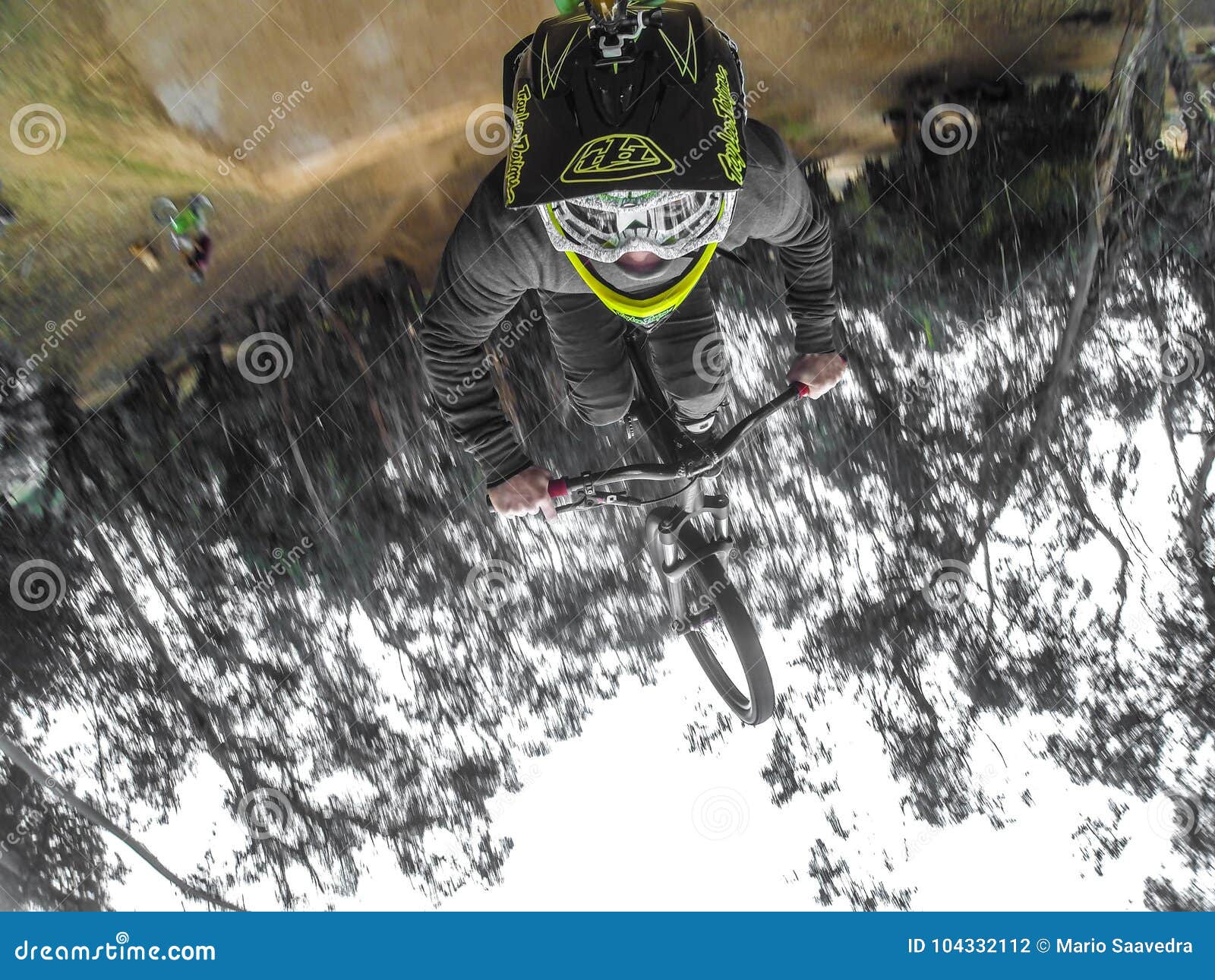 Backflip Go Pro Mountainbiker Perspective Editorial Photography - Image ...