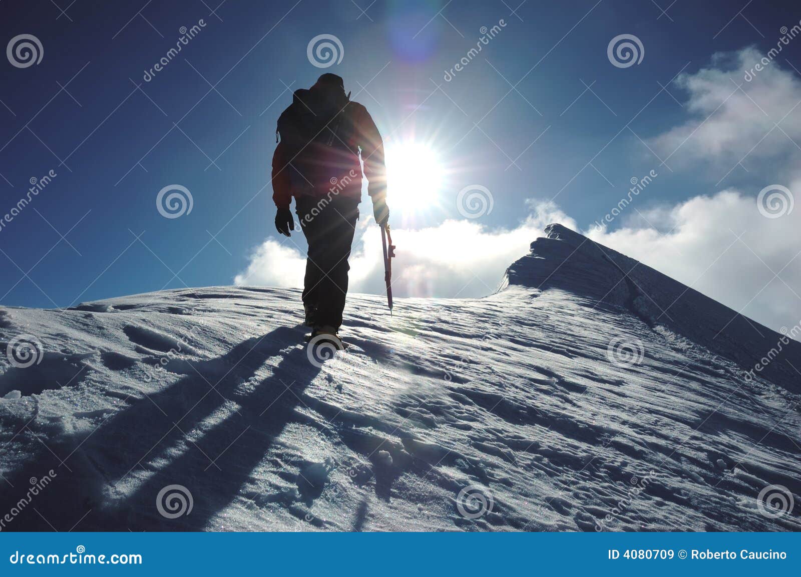 Mountaineer stock image. Image of mountaineer, victory - 4080709