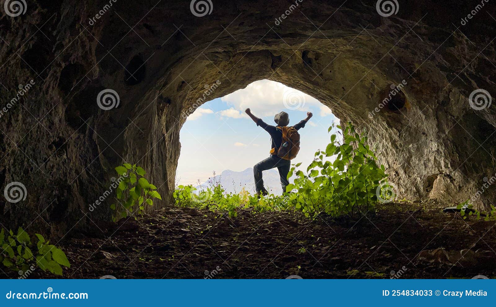 Mountaineer Explorer`s Cave Curiosity and Excursion Stock Image - Image ...