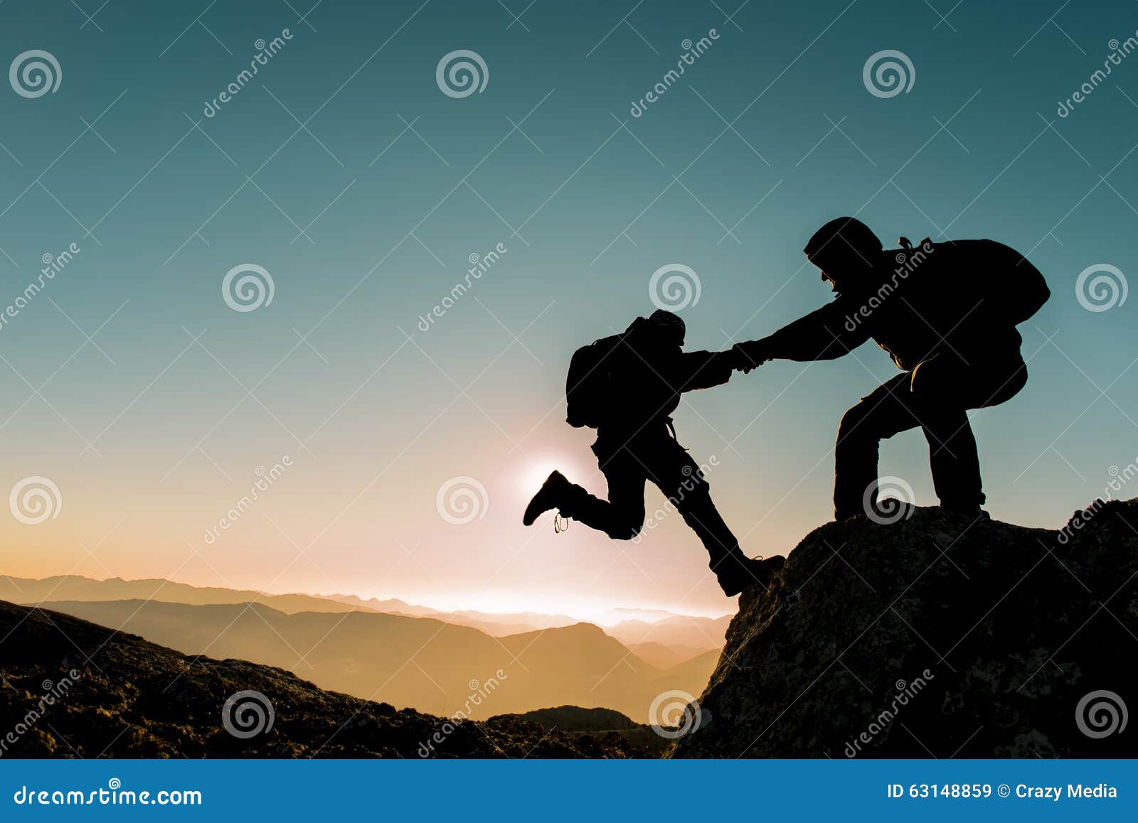Mountaineer help stock image. Image of extreme, leader - 63148859