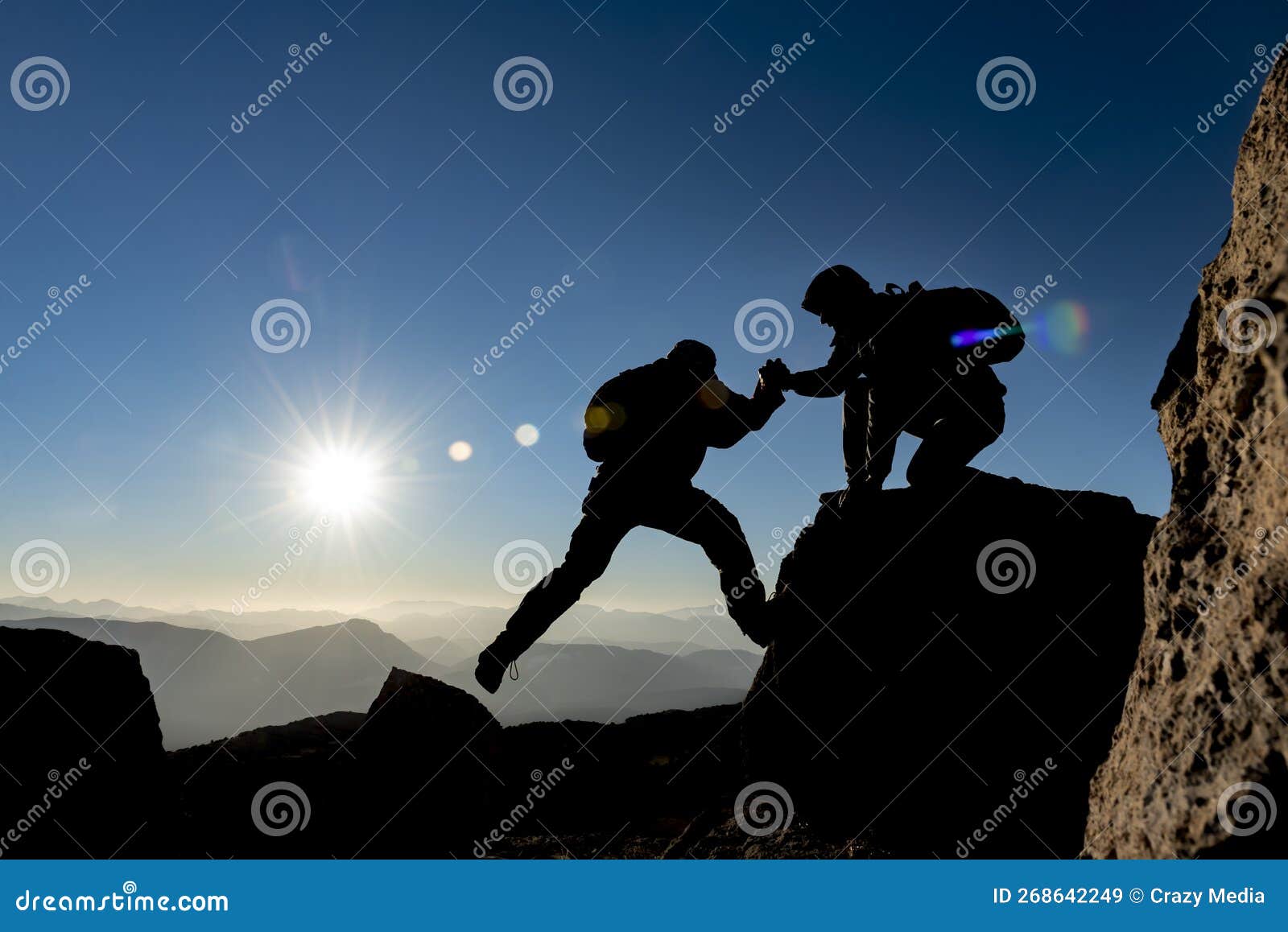 Mountaineer Help,determination of Accomplishment Together Stock Image ...