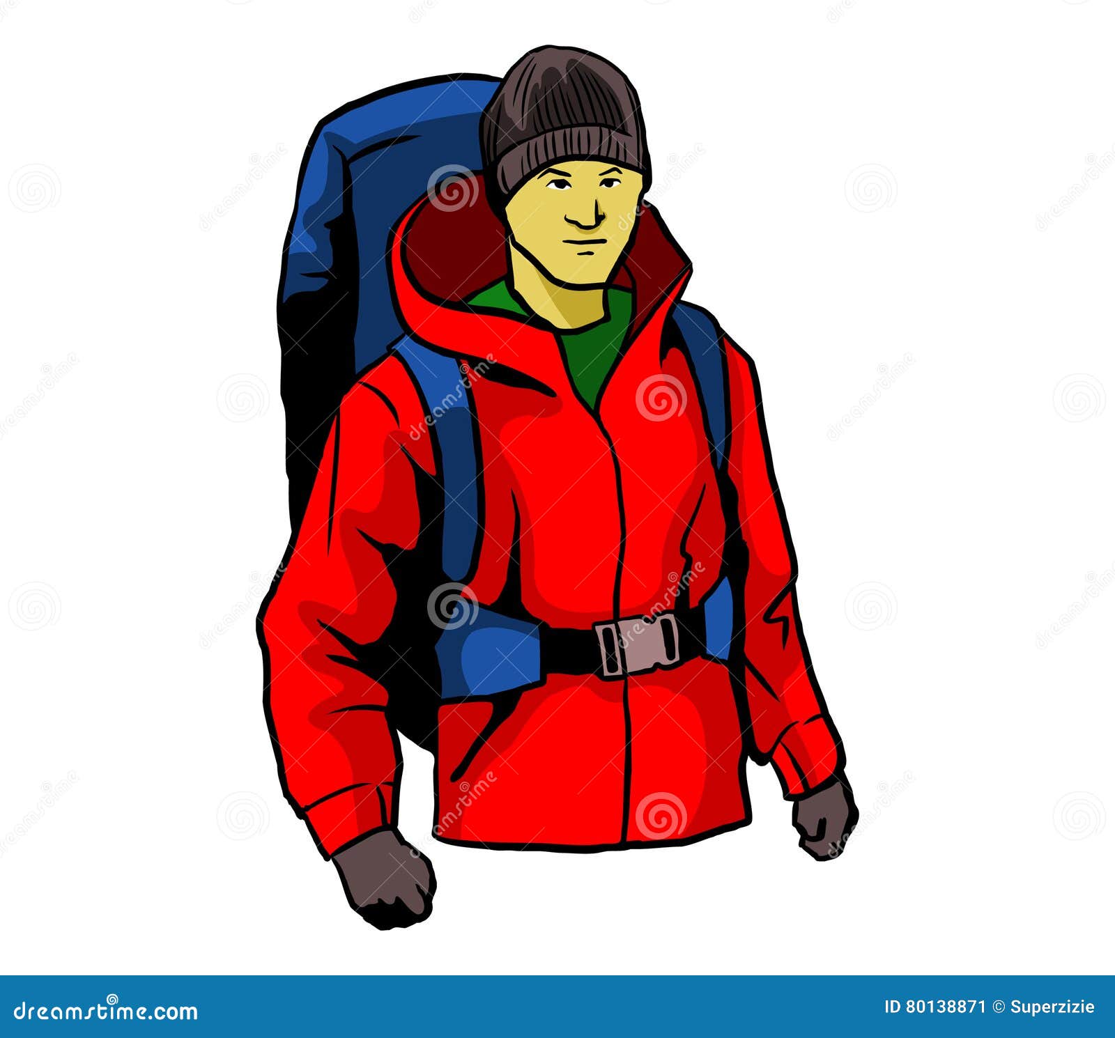 Mountaineer stock vector. Illustration of climbing, outdoors - 80138871