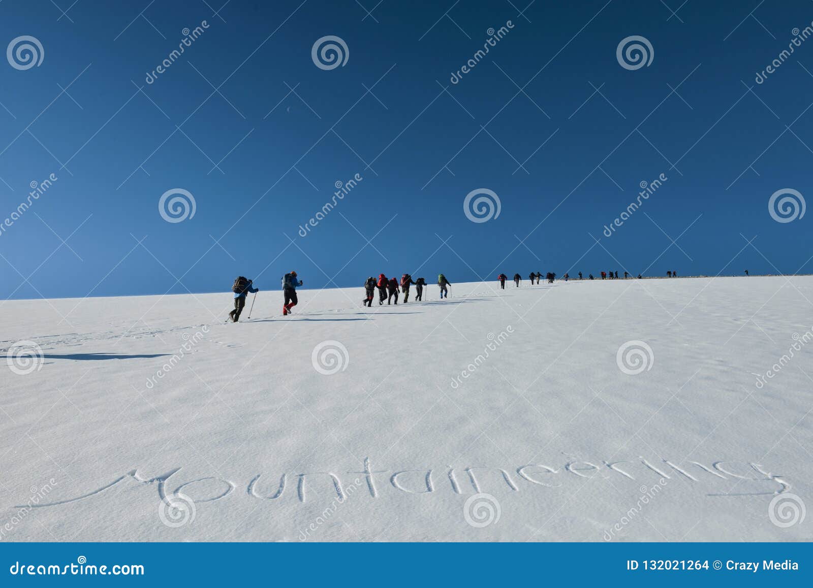 Mountaineering Activities with Crowded Groups Stock Photo - Image of ...