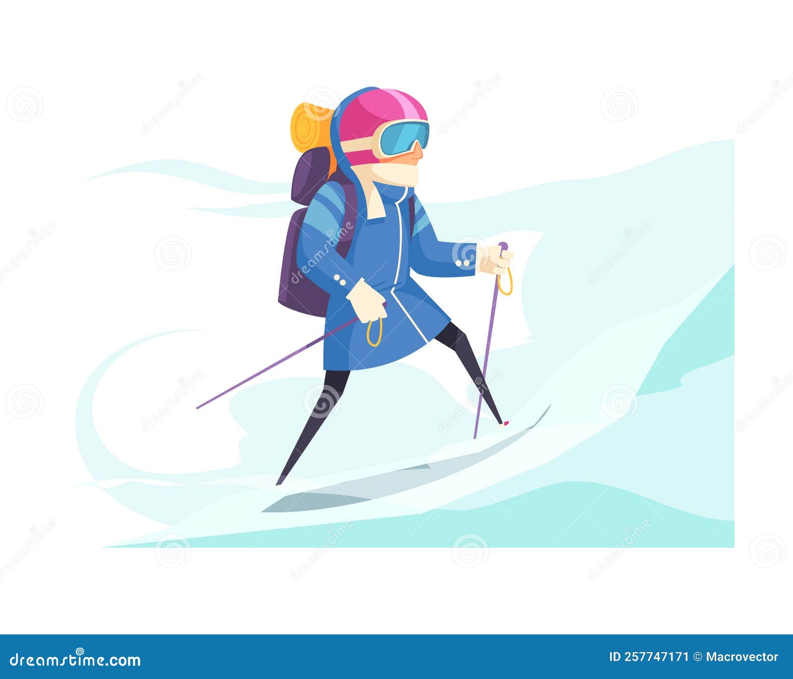 Mountaineering Cartoon Composition Stock Vector - Illustration of ...