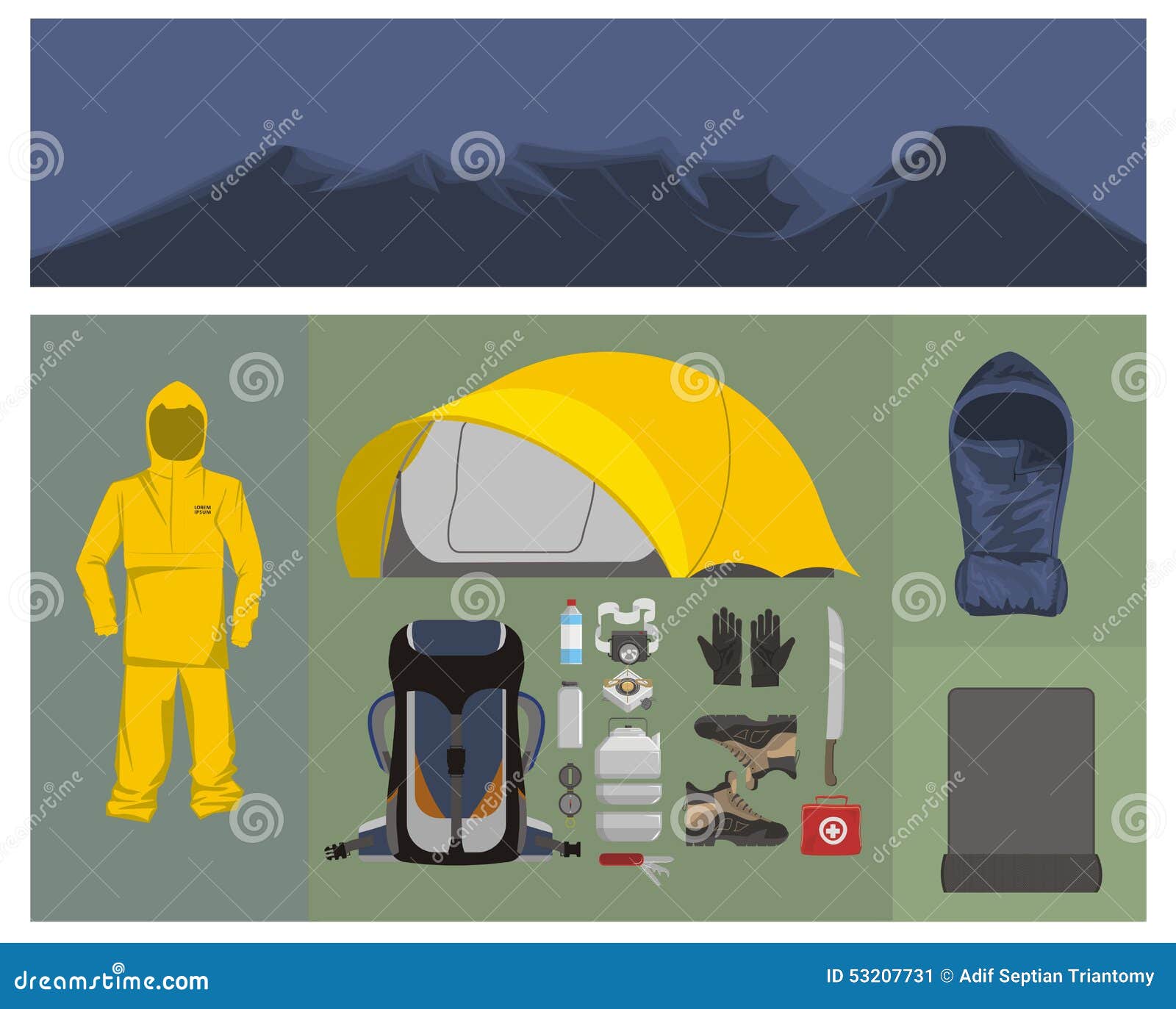 Mountaineering Equipments Illustration Stock Vector - Illustration of ...