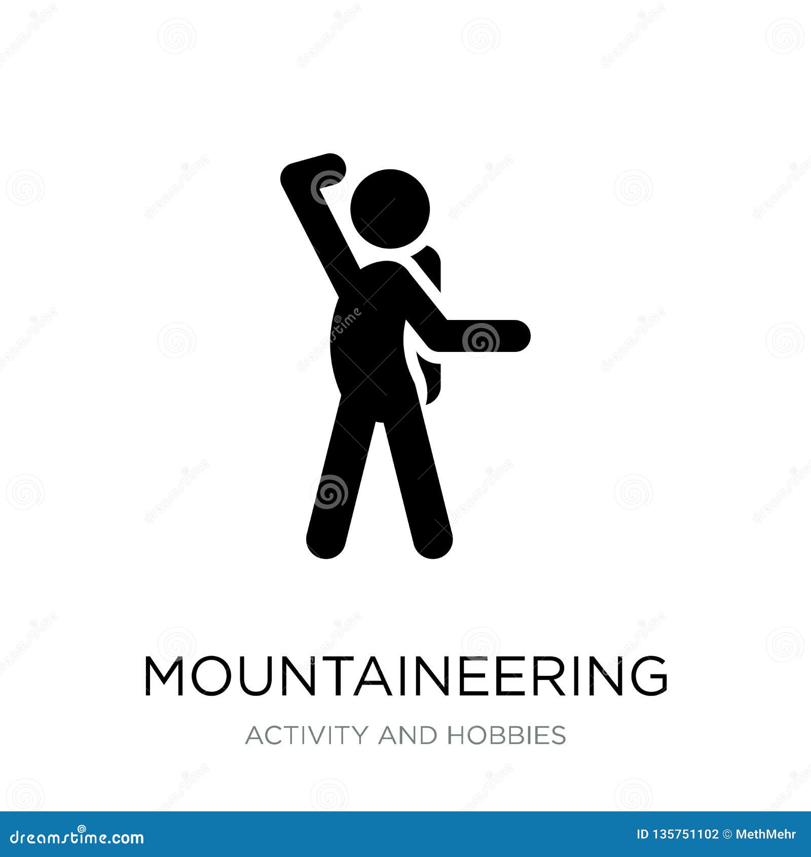 Mountaineering Icon in Trendy Design Style. Mountaineering Icon ...