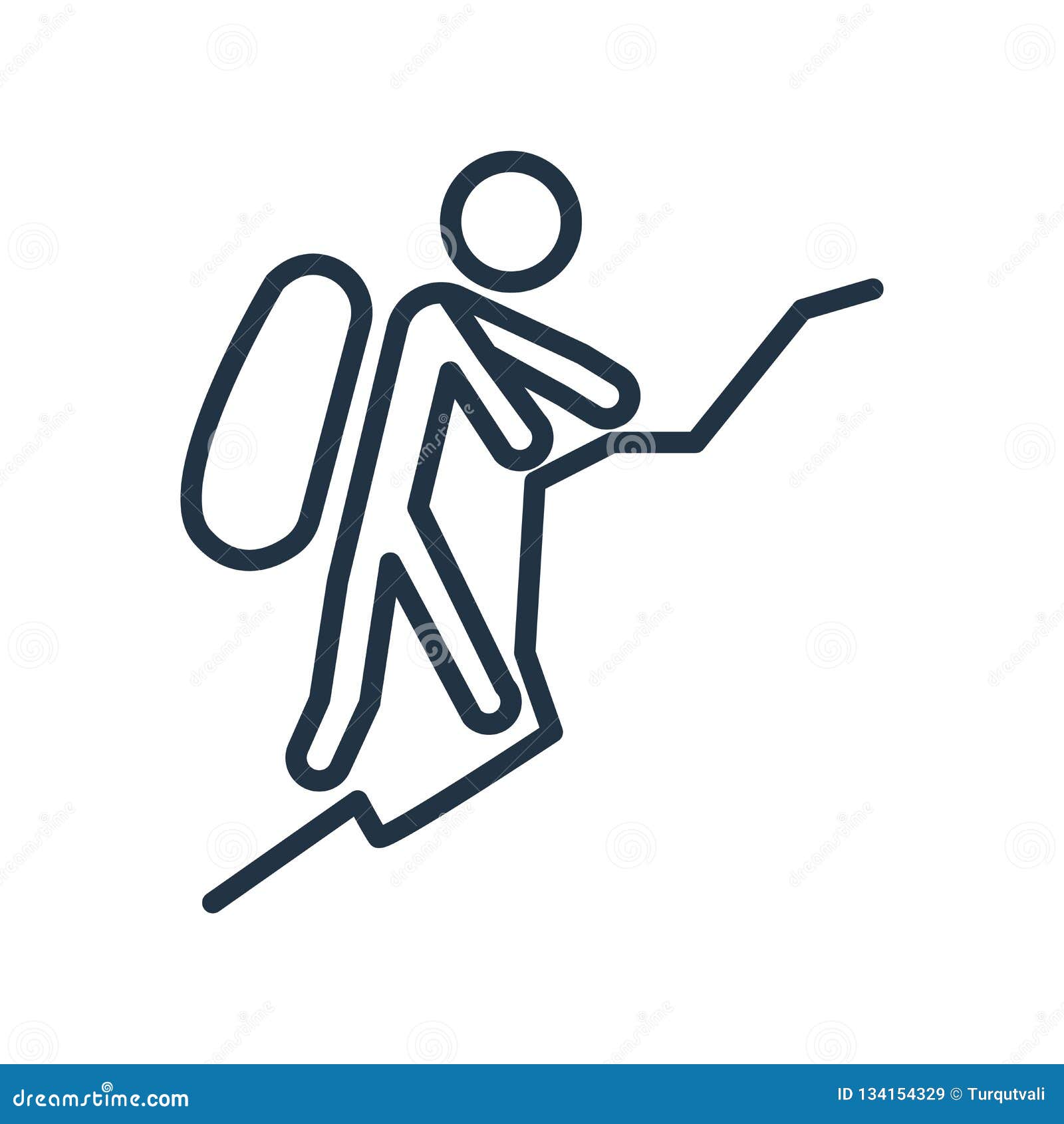 Mountaineering Icon Vector Isolated on White Background, Mountaineering ...