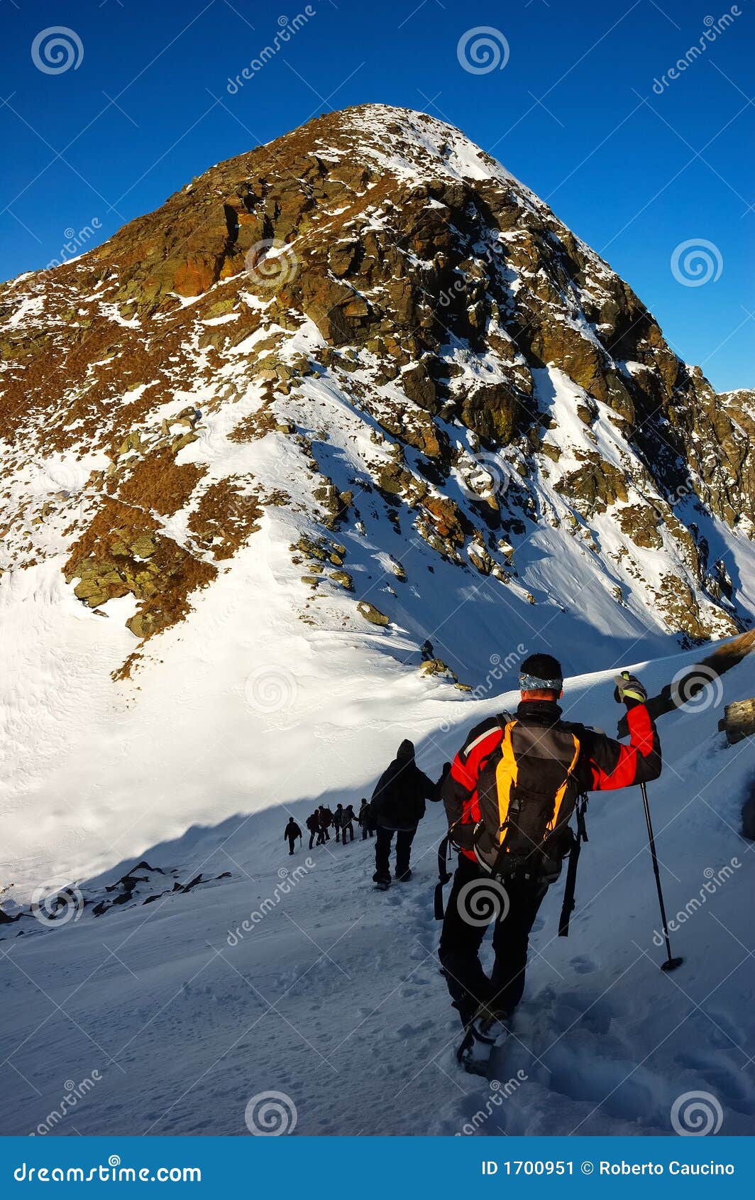 Mountaineers stock image. Image of ridge, winter, snow - 1700951