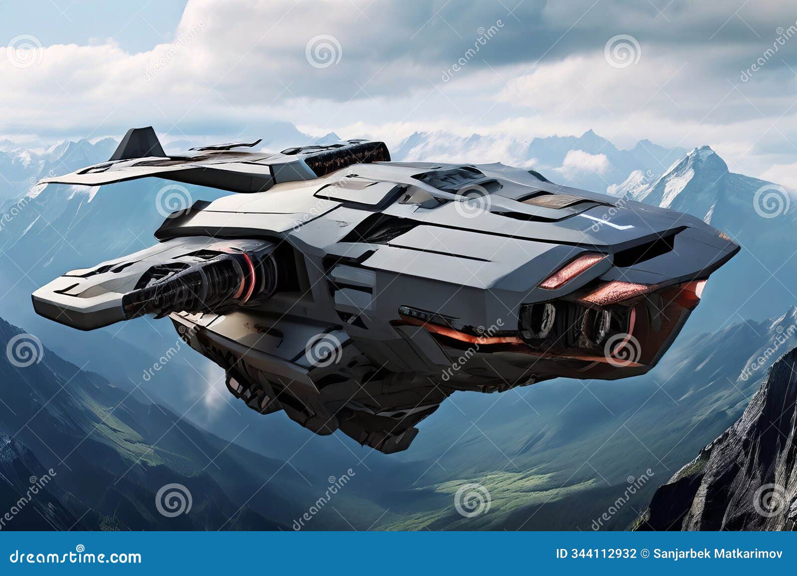 Mountainmover a Rugged Gray Flying Machine with a Robust Design Stock ...