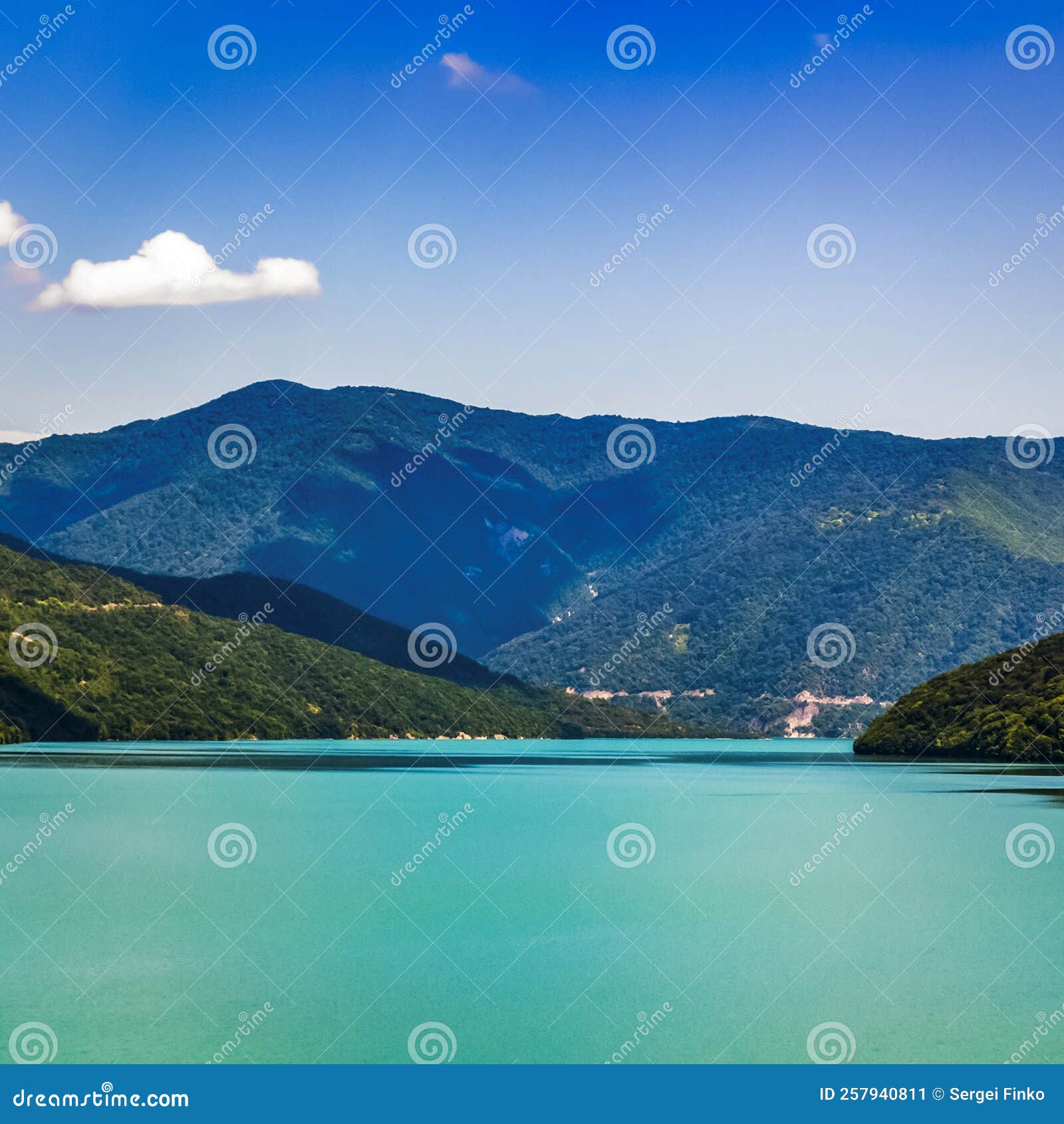 Mountainous azure lake stock image. Image of nature - 257940811