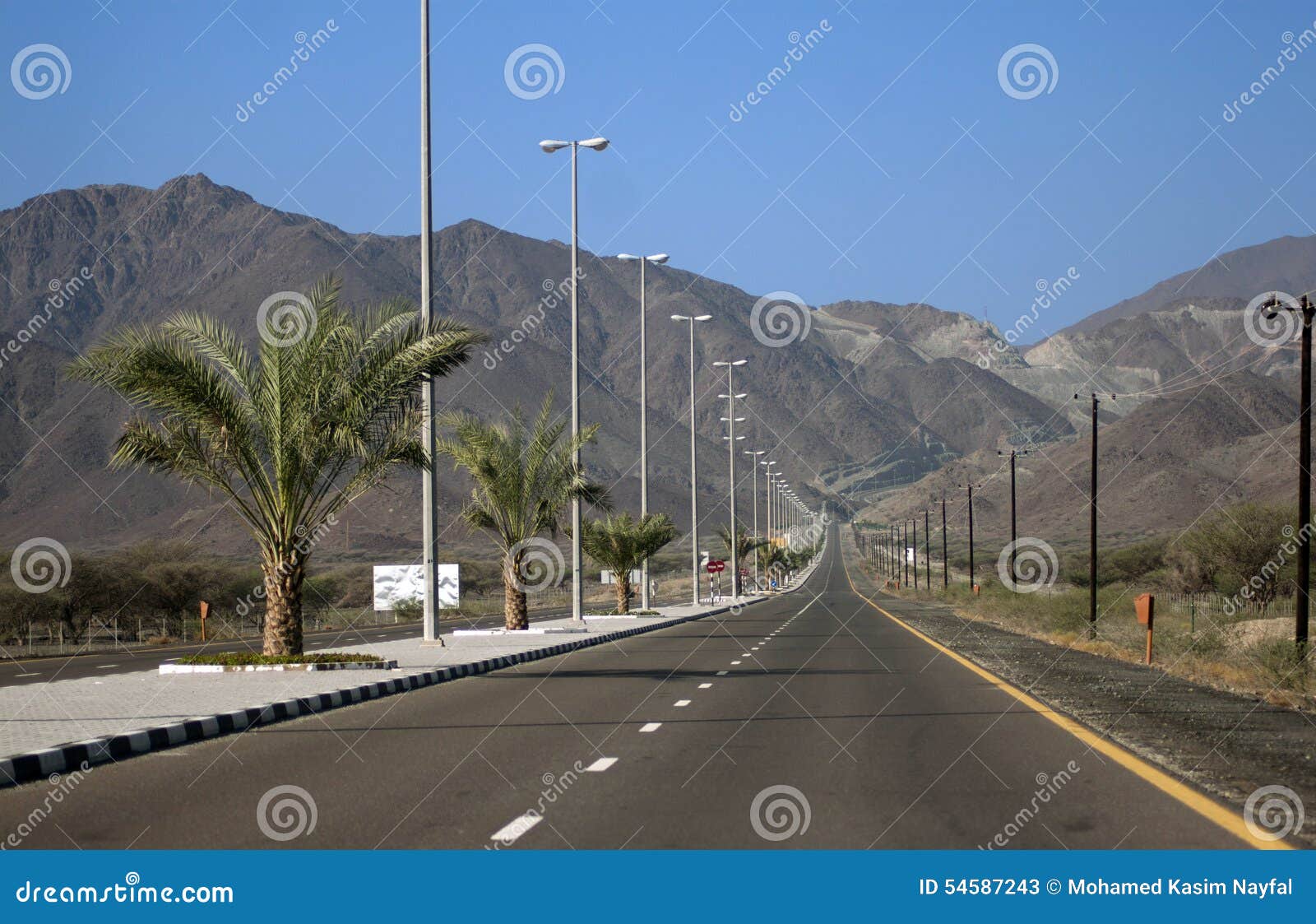 Mountainous Road in Kalba - Fujairah, UAE. Stock Image - Image of ...