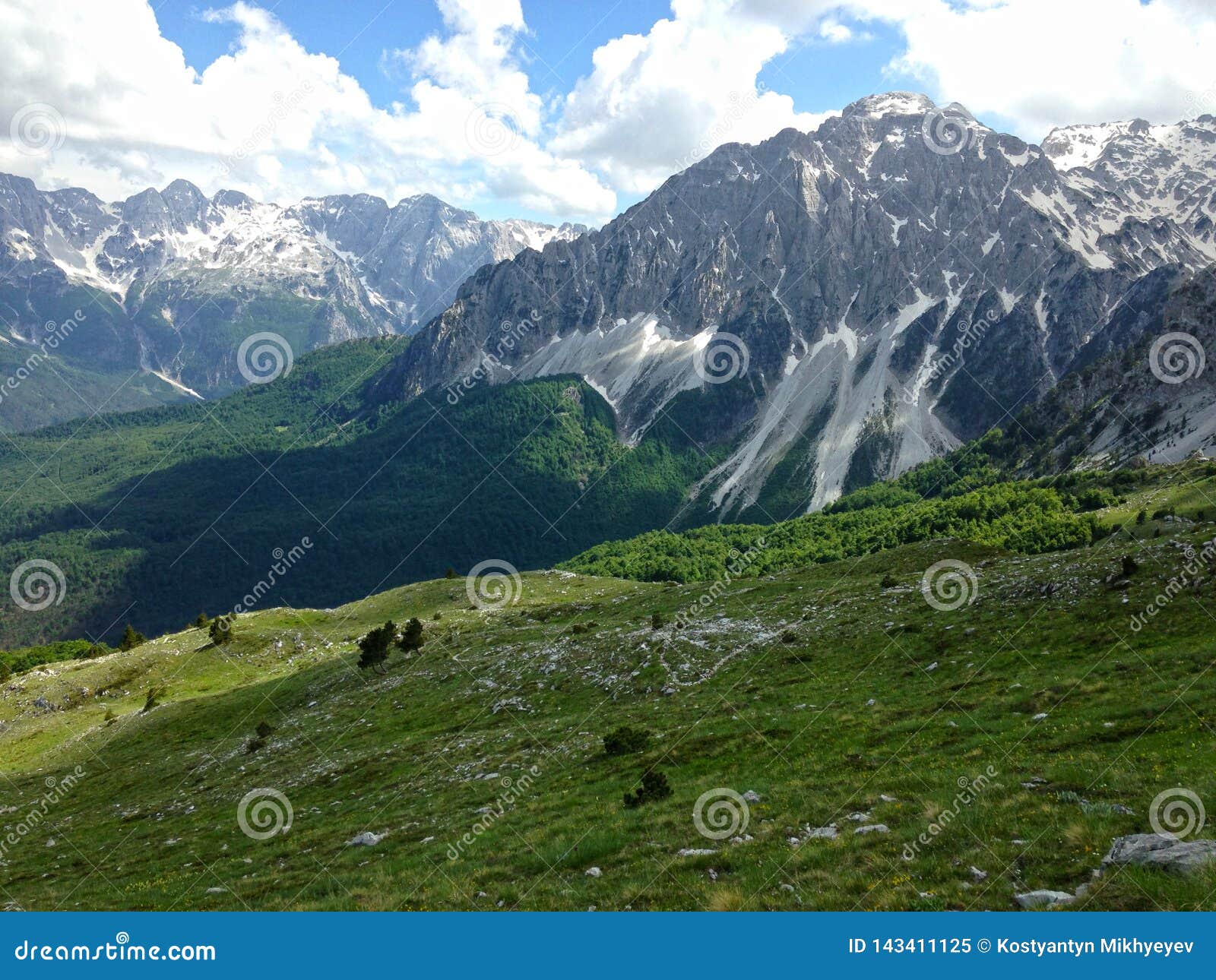 Mountains of the Albanian Alps Stock Image - Image of alps, glasier ...