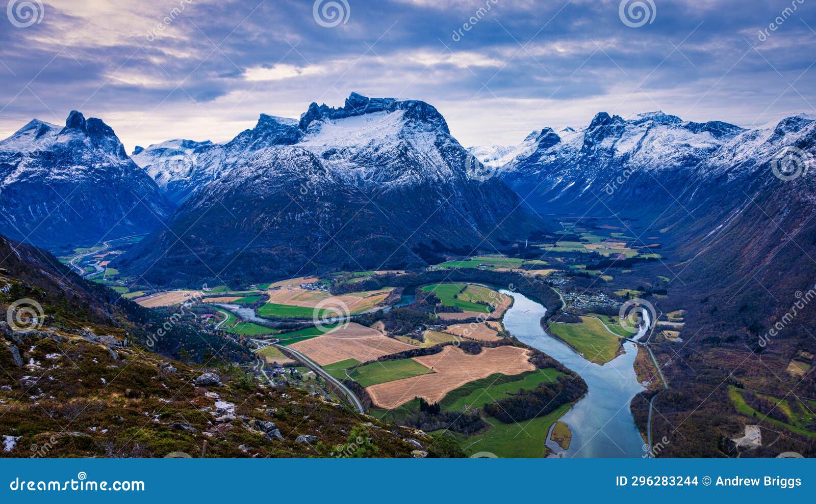 The mountains of Andalsnes stock photo. Image of norway - 296283244