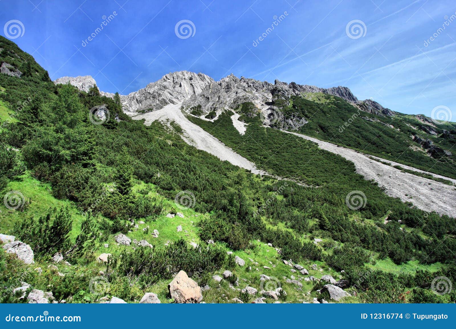 Mountains in Austria stock photo. Image of tirol, lechtal - 12316774