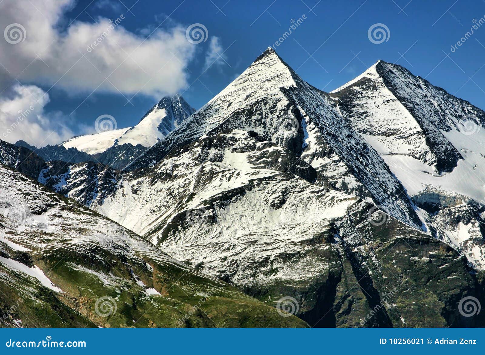 Mountains in the Austrian Alps Stock Image - Image of snow, clouds ...