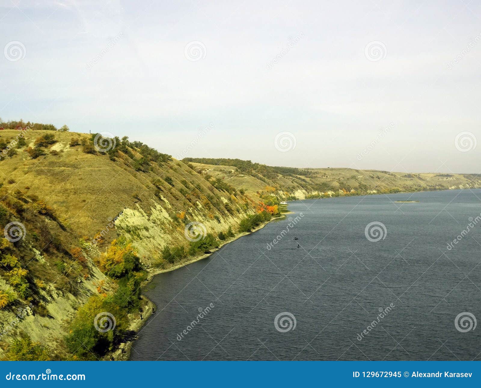 Steep Bank of the river stock image. Image of landscape - 129672945