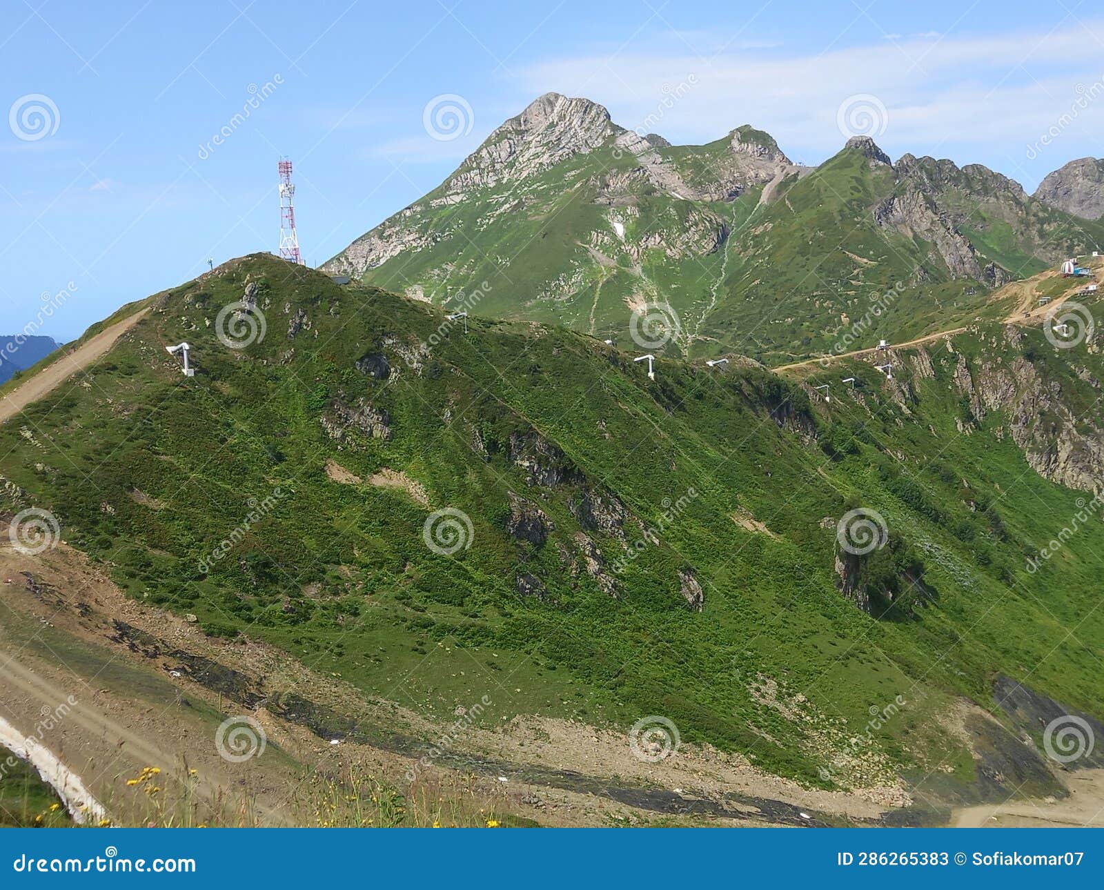 Mountains Beautiful View Trees Observation Deck Height Sky Clouds ...