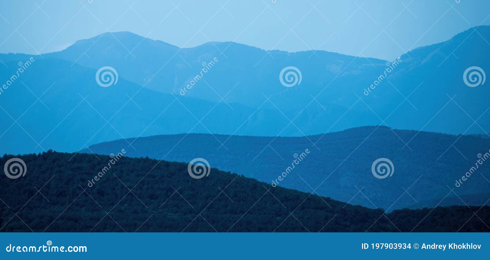 Mountains in a blue haze. stock photo. Image of scenery - 197903934