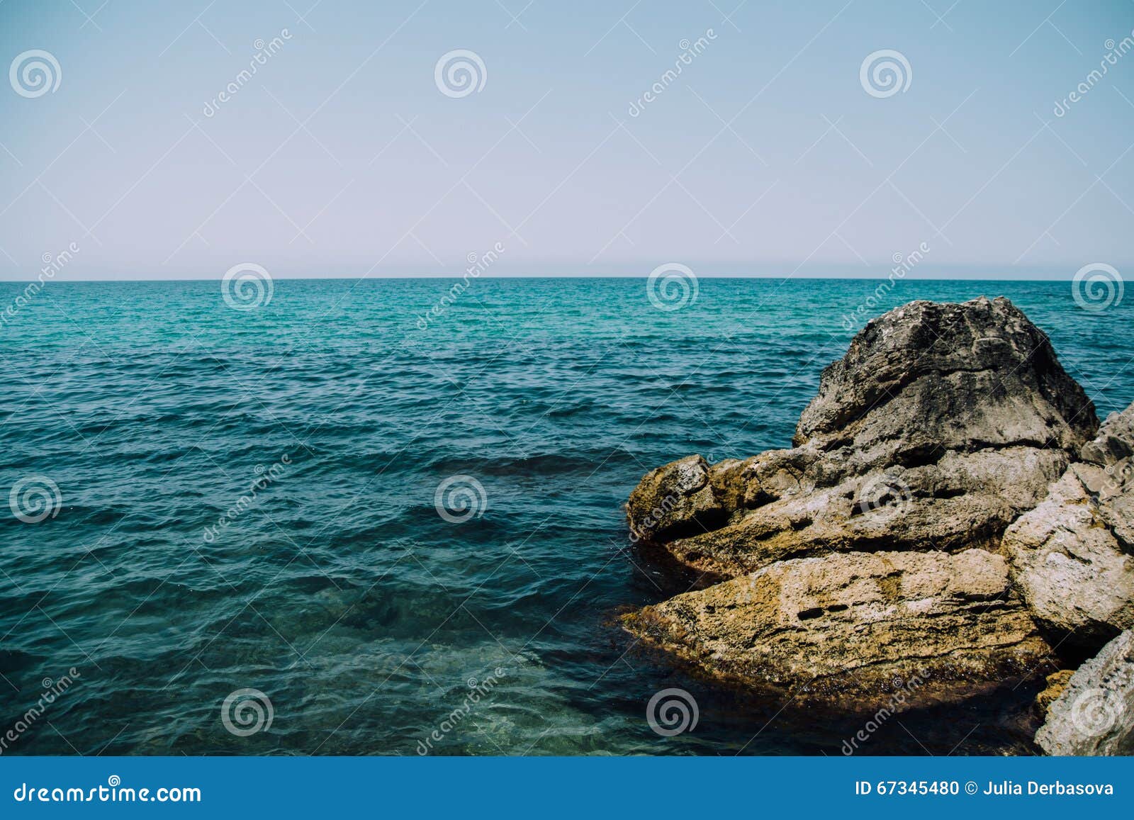 Mountains and Blue Sea with Rocks Stock Photo - Image of peninsula ...