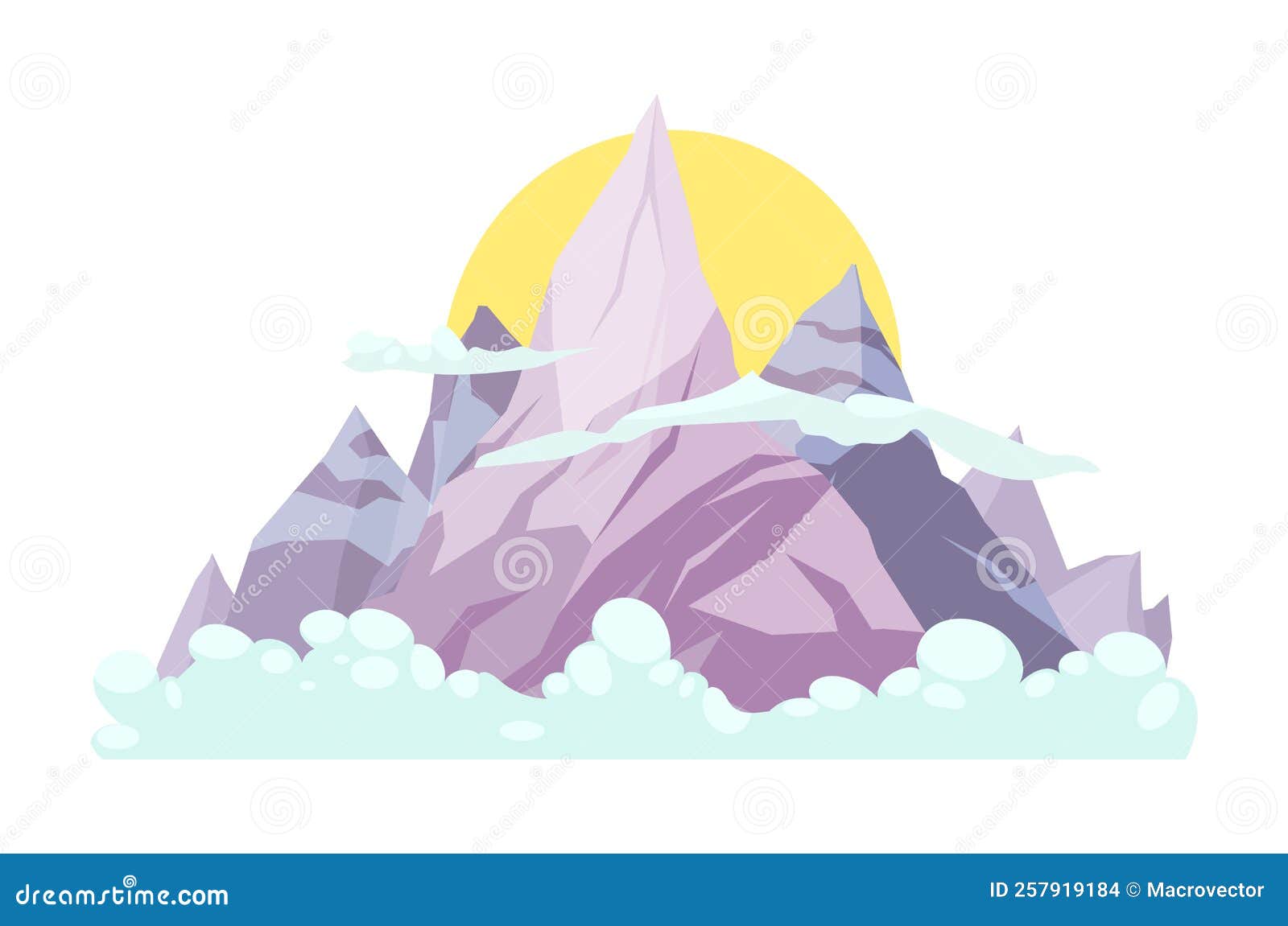 Mountains Cartoon Landscape Stock Vector - Illustration of sunset, wild ...