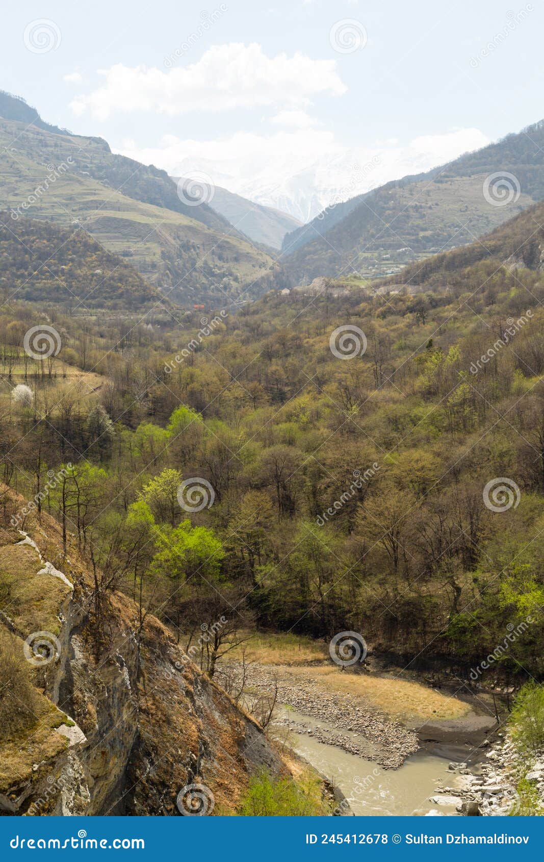 In the Mountains of Chechnya in the Spring. Stock Photo - Image of ...