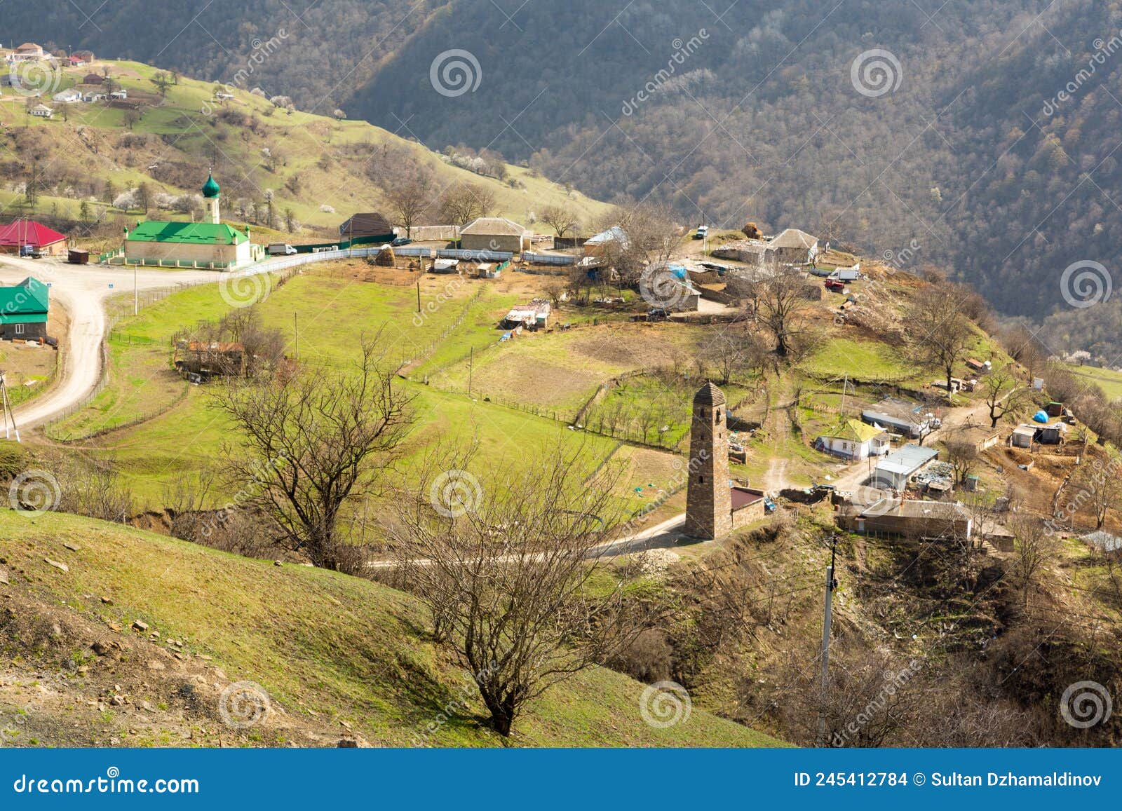 In the Mountains of Chechnya in the Spring. Stock Photo - Image of ...