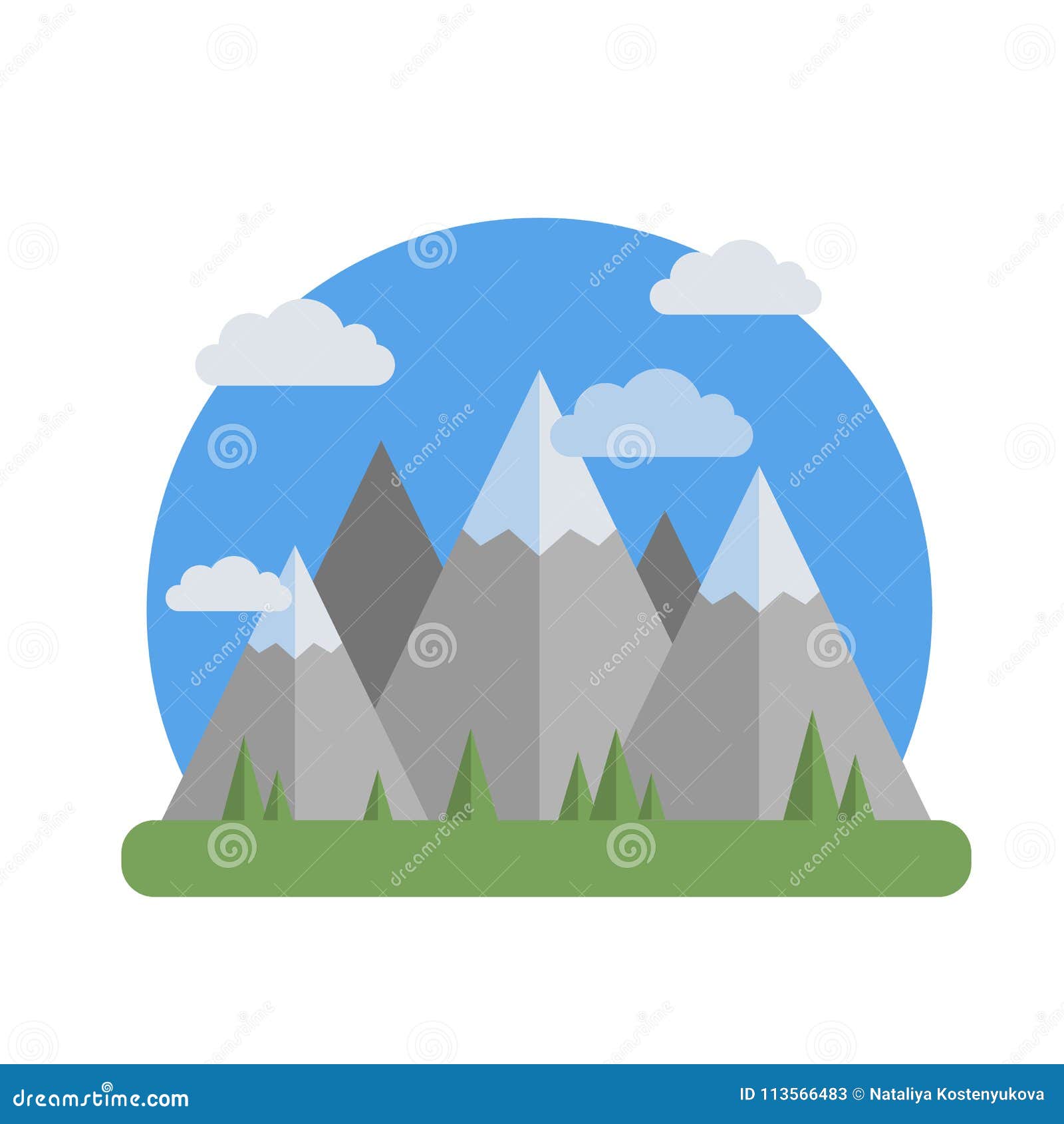 Mountains flat design stock vector. Illustration of outdoor - 113566483