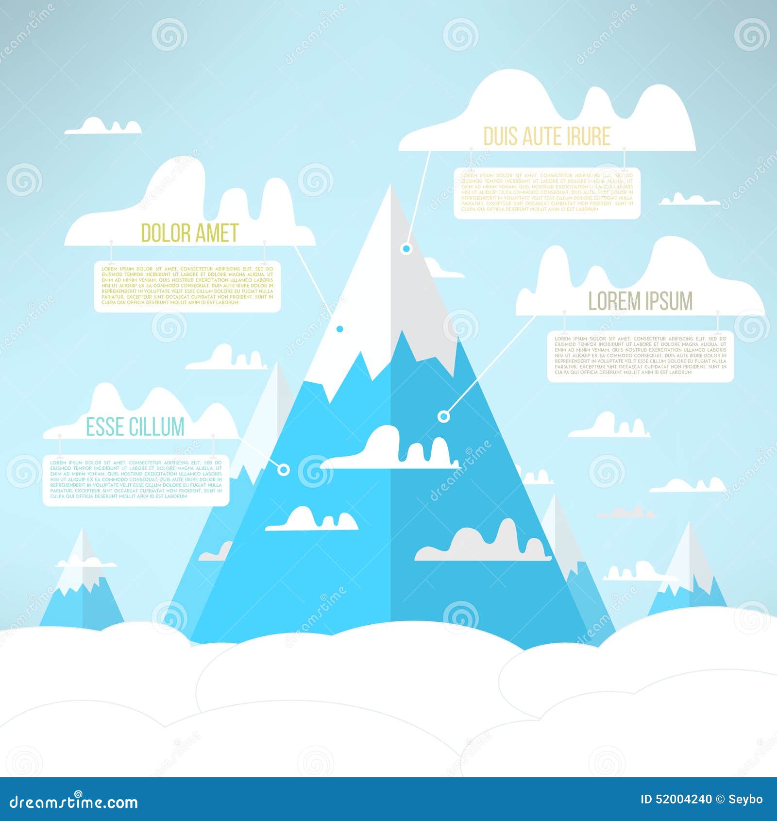 Mountains in the Clouds Tourism Infographic Simple Stock Vector ...