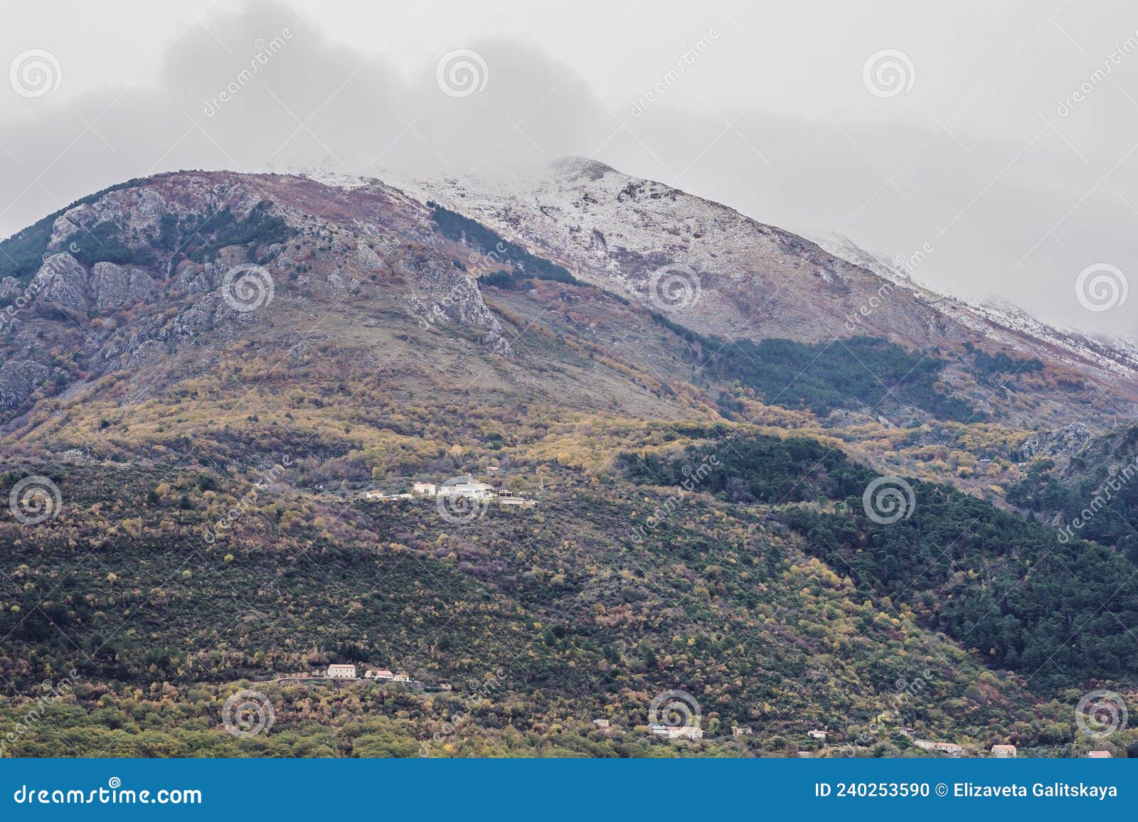 Mountains Covered with Snow and Greenery All Around Stock Photo - Image ...