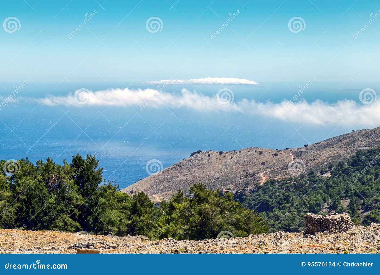 In the Mountains, Crete, Greece Stock Photo - Image of view, white ...