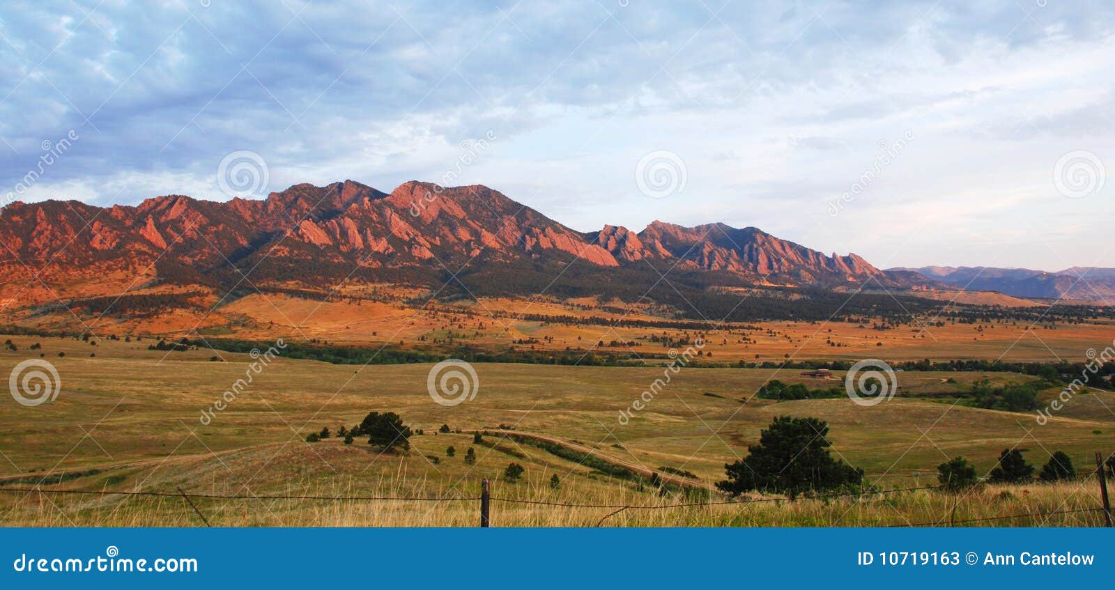 Mountains on the Edge of the Prairie at Sunrise Stock Image - Image of ...