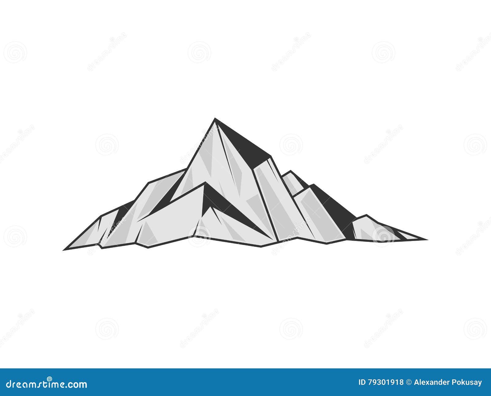 Mountains Engraving Style Vector Illustration Stock Vector ...