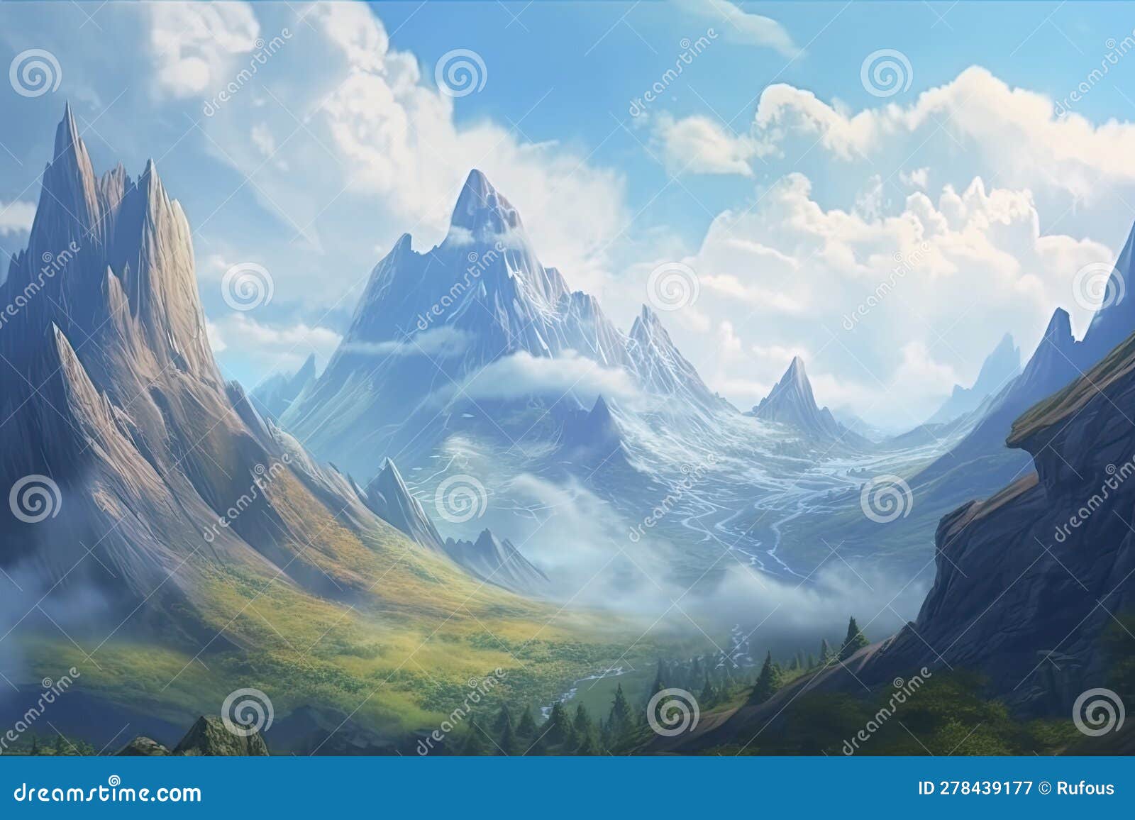 The Mountains. Fantasy Fiction Natural Backdrop Stock Illustration ... The Mountains. Fantasy Fiction Natural Backdrop Stock Illustration ...