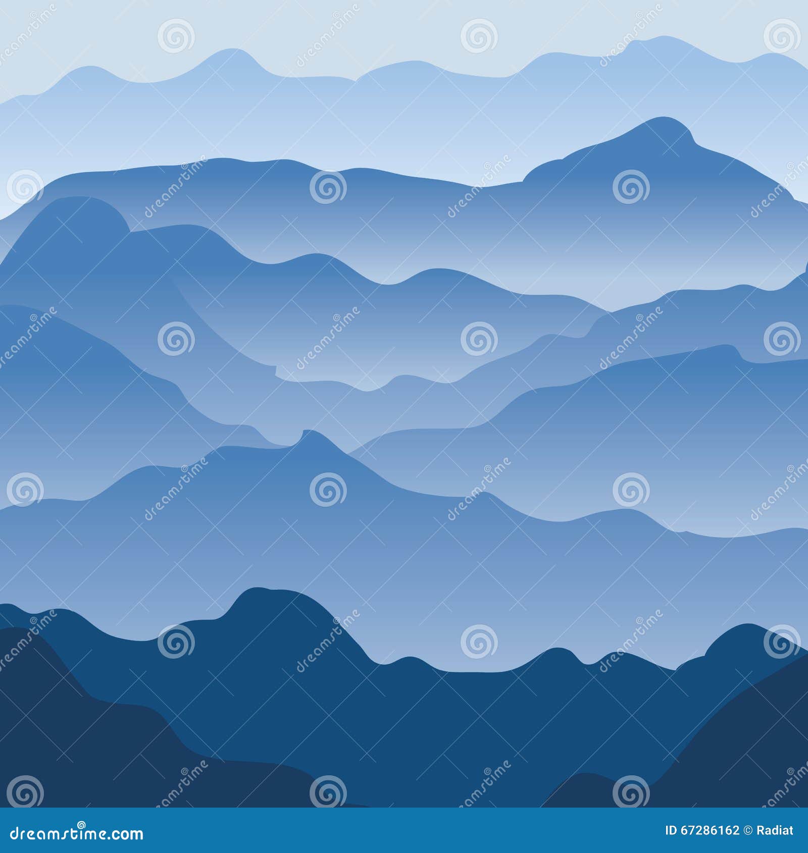 Mountains Fog. Vector Illustration Stock Vector - Illustration of land ...