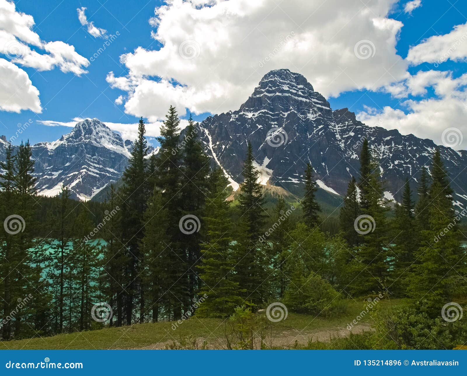 Mountains And Forests In Canada Stock Photo - Image of destination ...