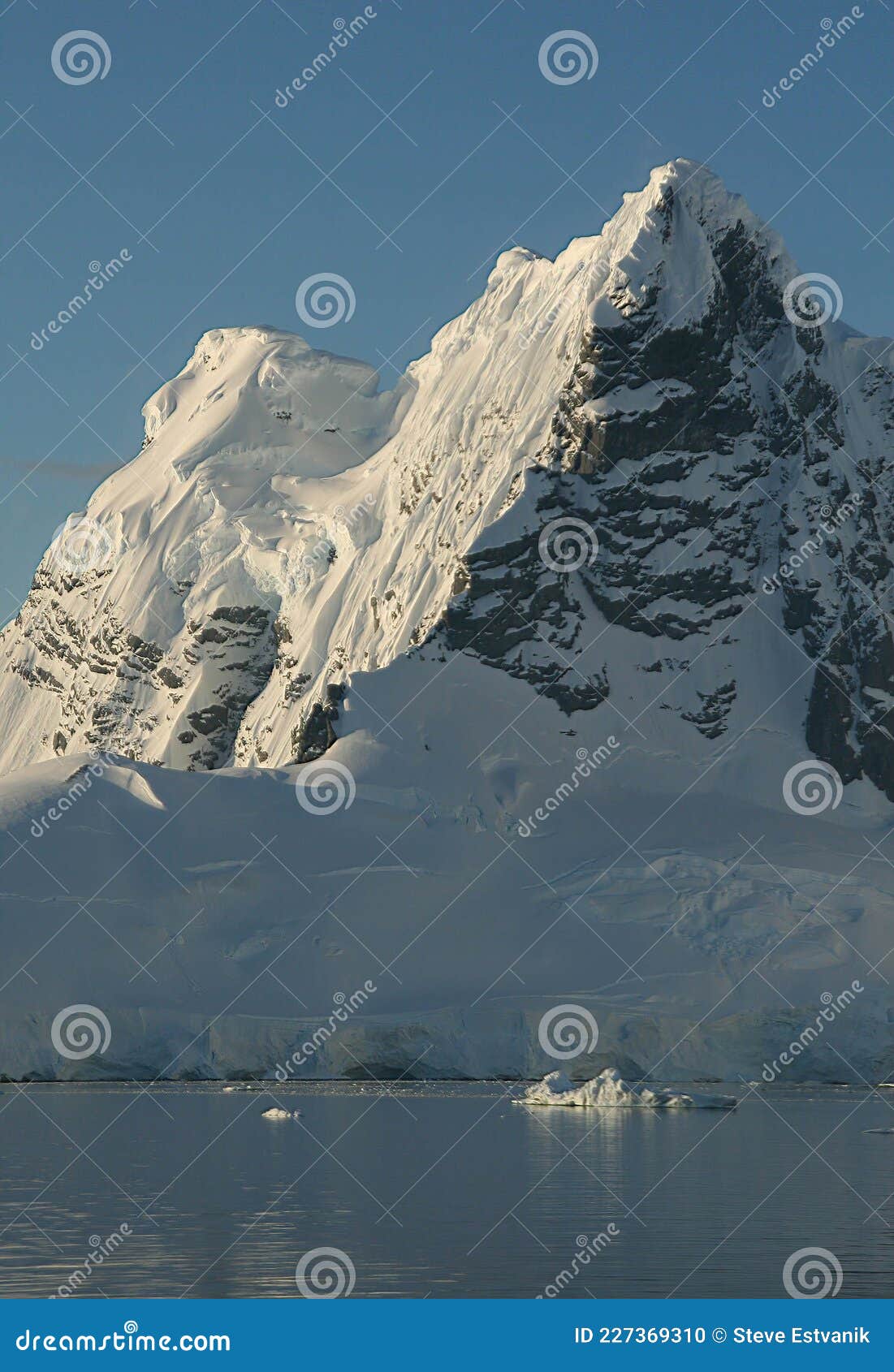 Mountains and Glacial Ice Fall Stock Photo - Image of icefallcalm ...