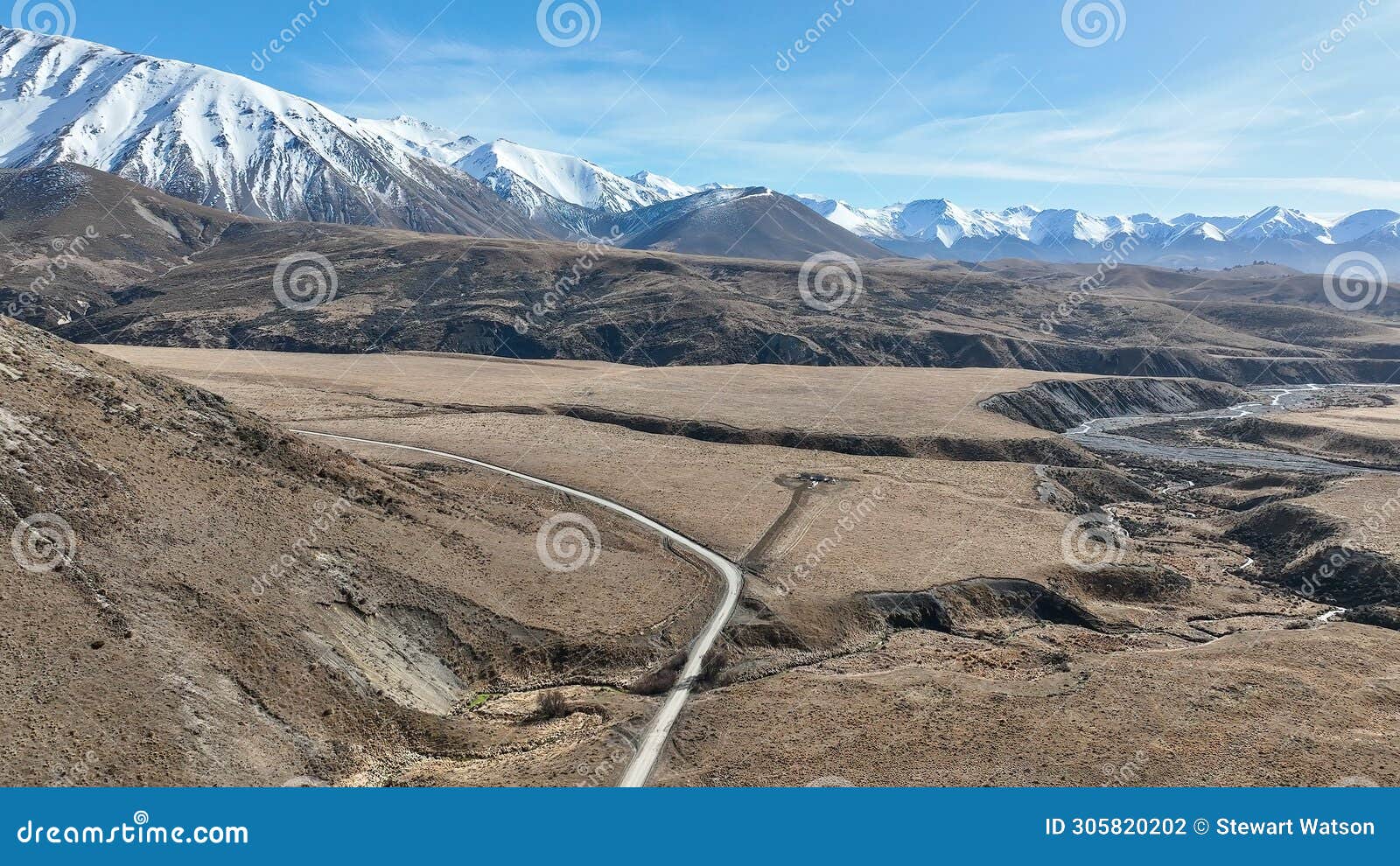 The Mountains and Hills Around the Porters Pass Ski Fields Stock Photo ...