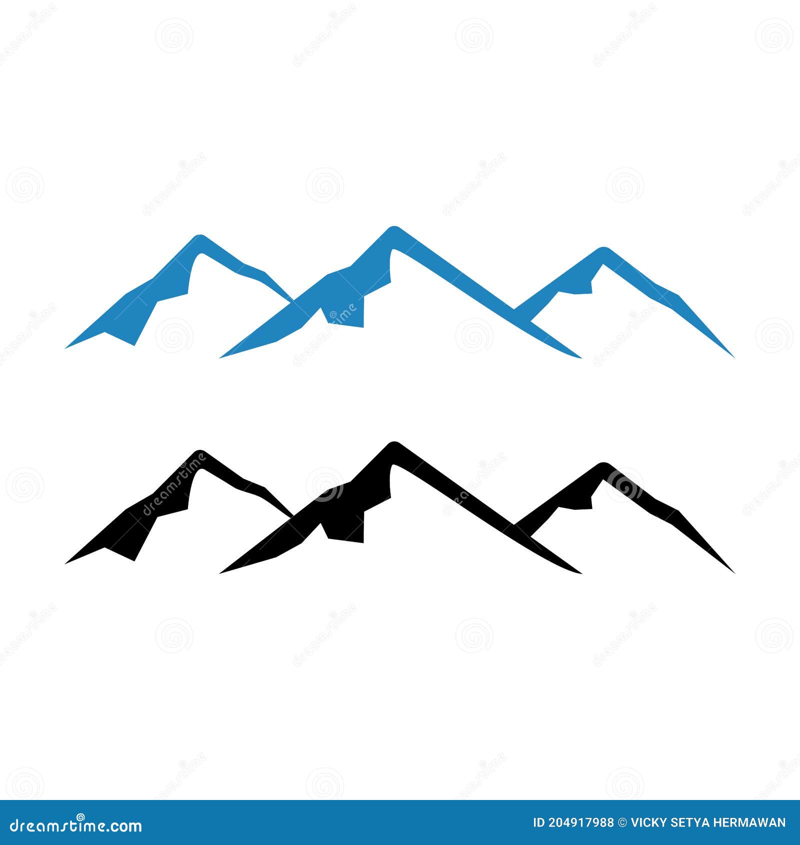 Mountains Illustration. Blue and Black Mountains Stock Vector ...