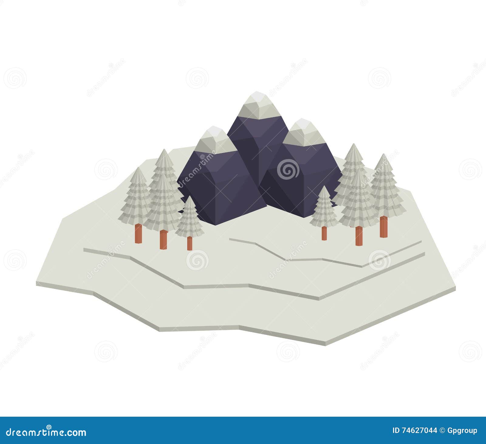 Mountains Isometric Isolated Icon Design Stock Vector - Illustration of ...