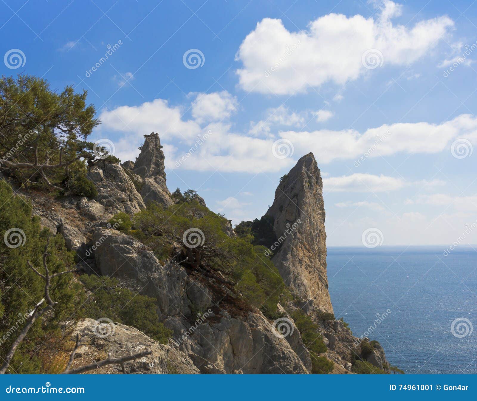 The Mountains and Jagged Rocks High Above the Sea Level Stock Image ...