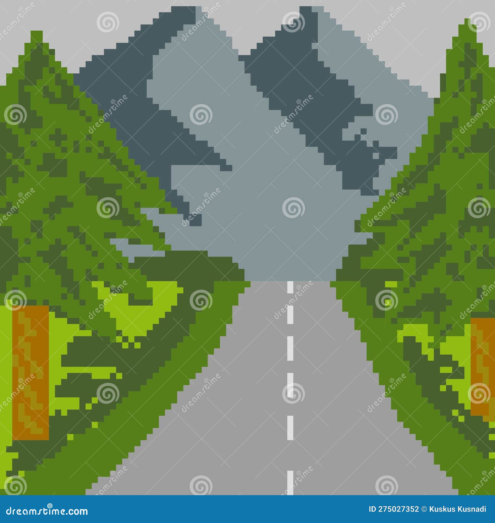 Mountains Landscape with Pixel Art Stock Vector - Illustration of hill ...