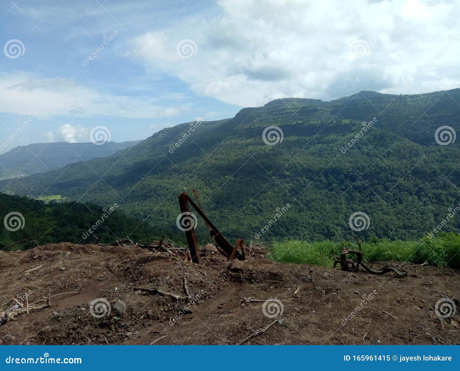 Mountains Landscape View Lush Greenery Stock Image - Image of landscape ...