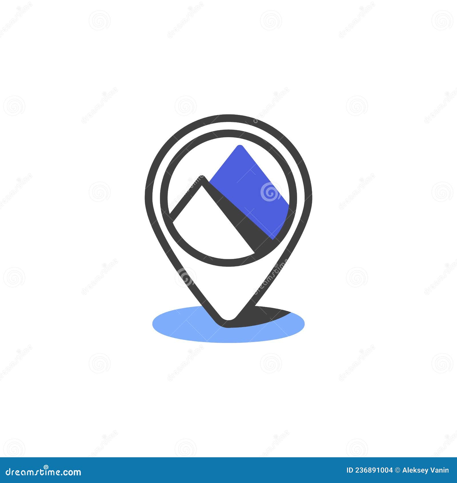 Mountains Map Pointer Line Icon Stock Vector - Illustration of position ...