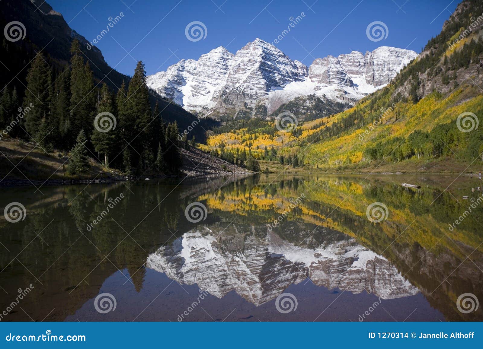 Mountains Maroon Bells stock photo. Image of grand, evergreen - 1270314