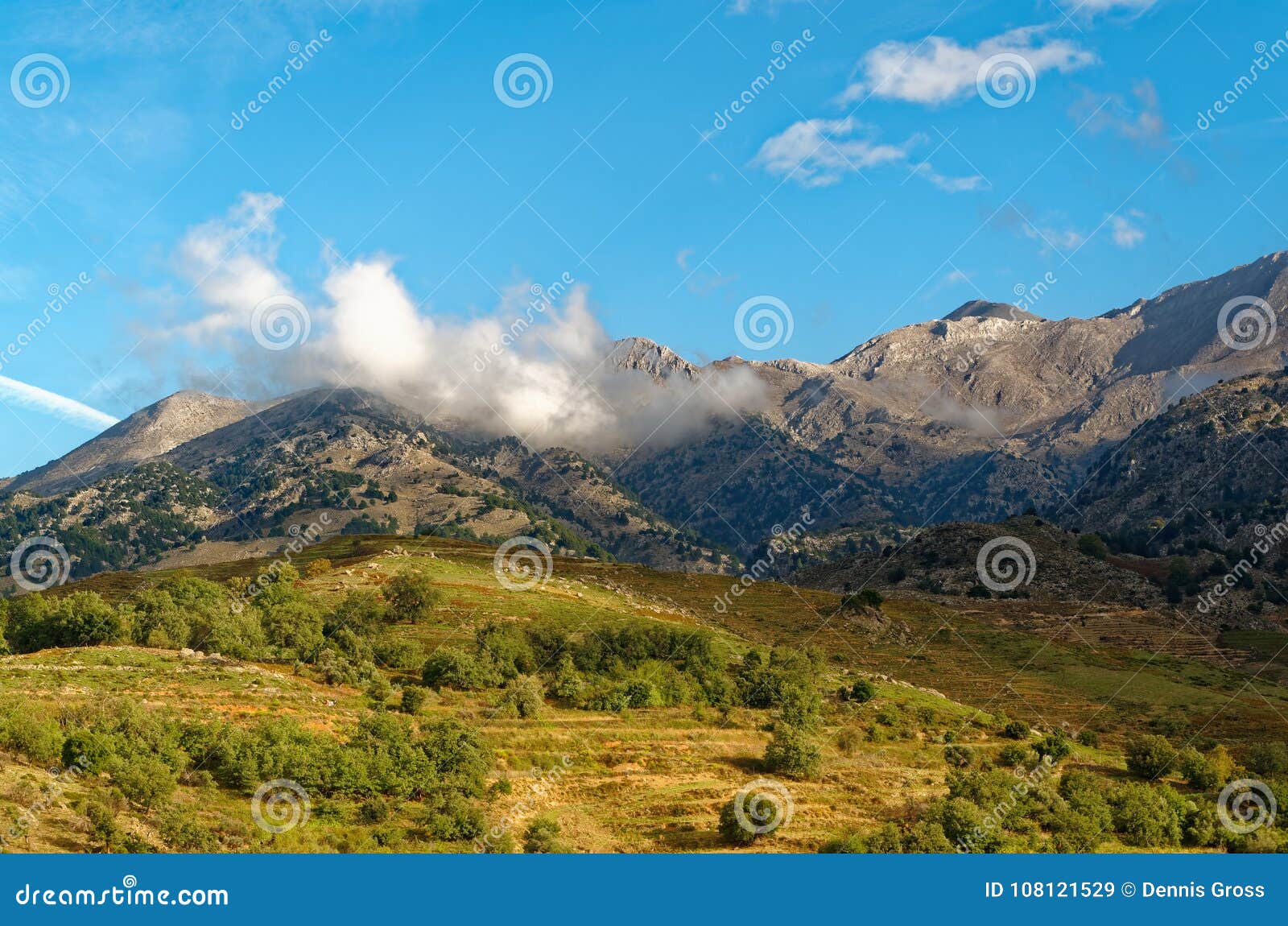 Mountains and Meadows on the Island Crete, Greece Stock Image - Image ...