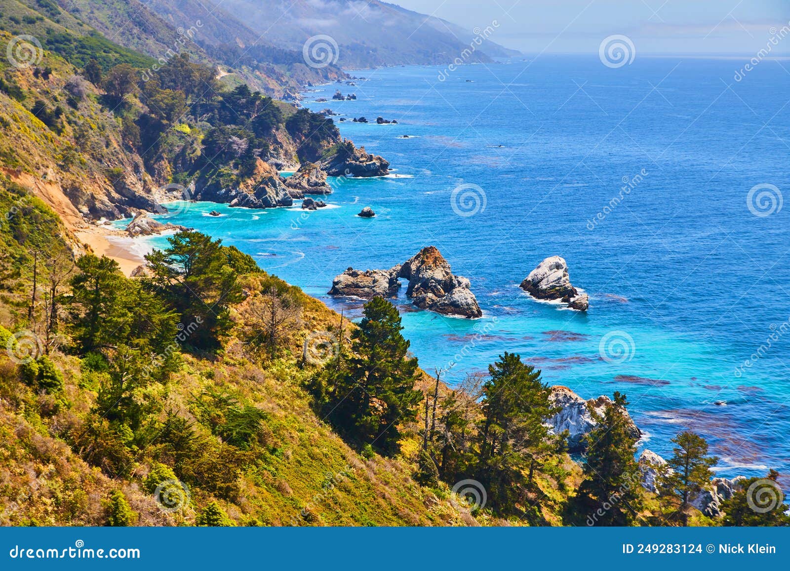 Mountains Meeting the Ocean on the West Coast Stock Photo - Image of ...