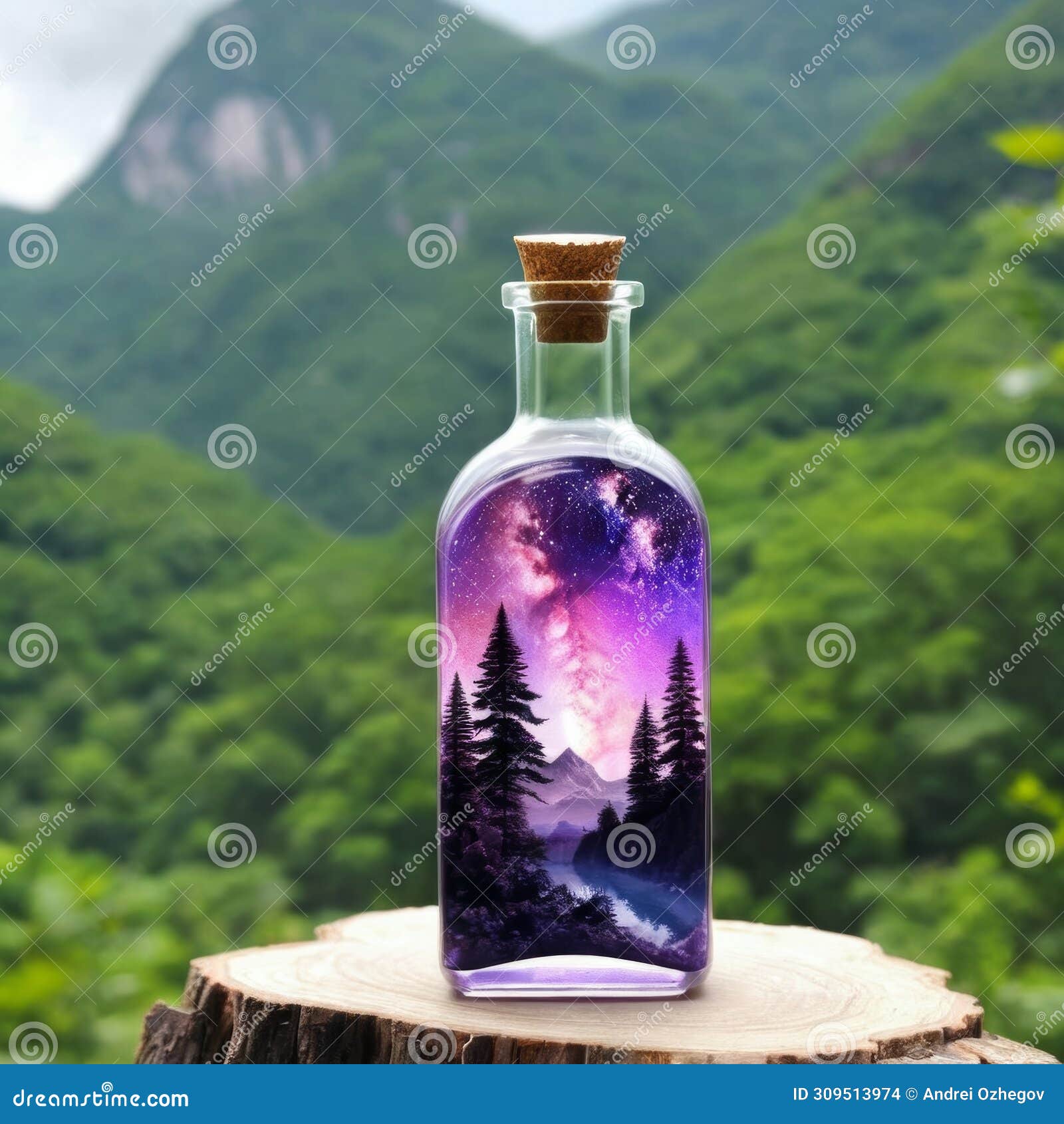 Mountains and Milky Way in a Bottle Stock Photo - Image of nature, rock ...